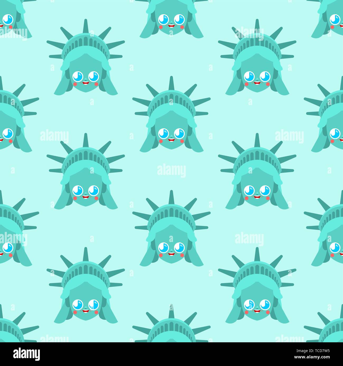 Cute Statue of Liberty pattern seamless. funny landmark United States ...