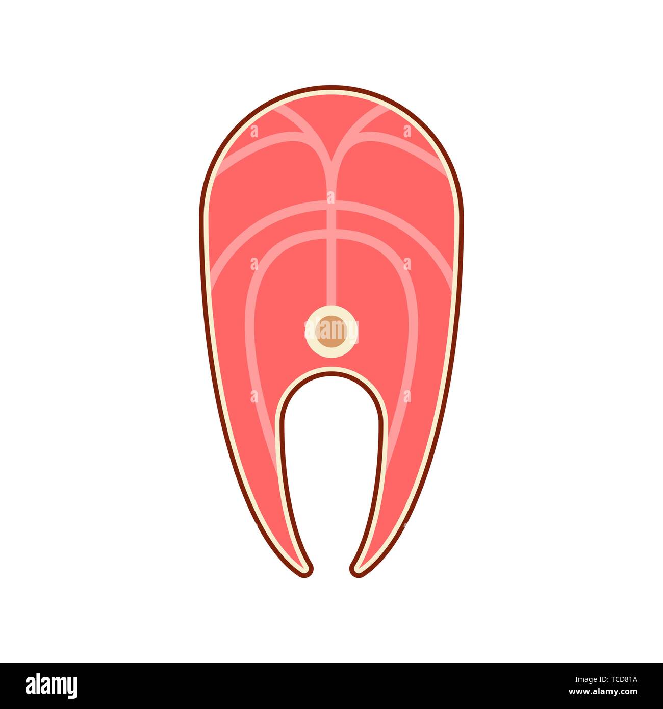 Fish slice isolated. Red fish steak delicacy. Vector Stock Vector Image ...