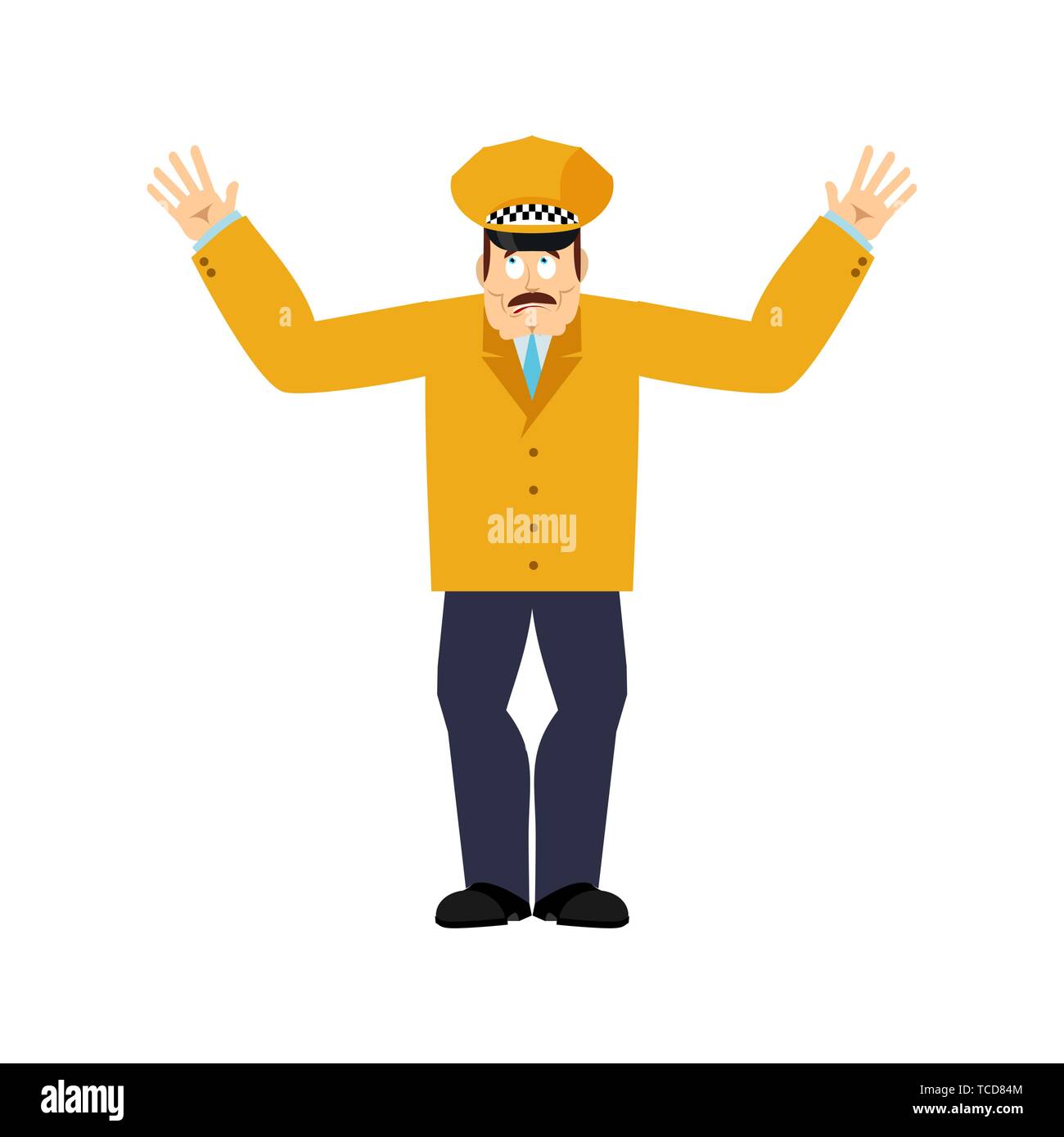 Taxi driver confused oops. Cabbie perplexed emotions. Cabdriver ...