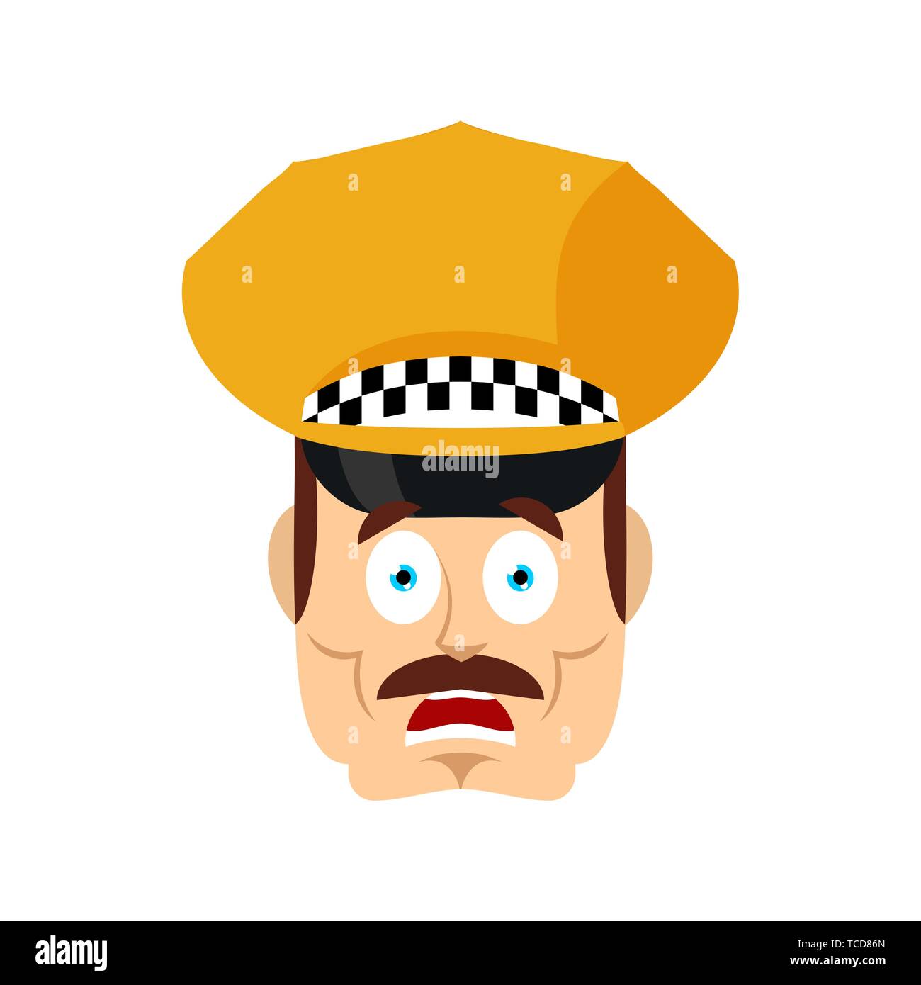 Taxi driver scared OMG emotion. Cabbie Oh my God emotions avatar ...