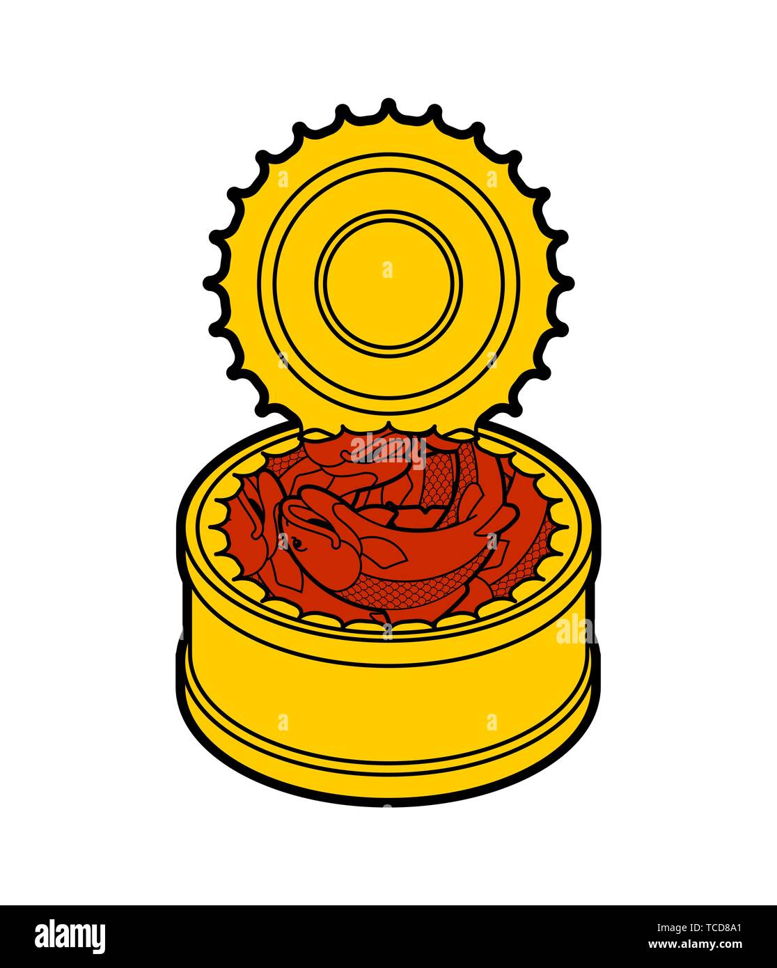 Cartoon Open Tin Can Cut Out Stock Images & Pictures - Alamy