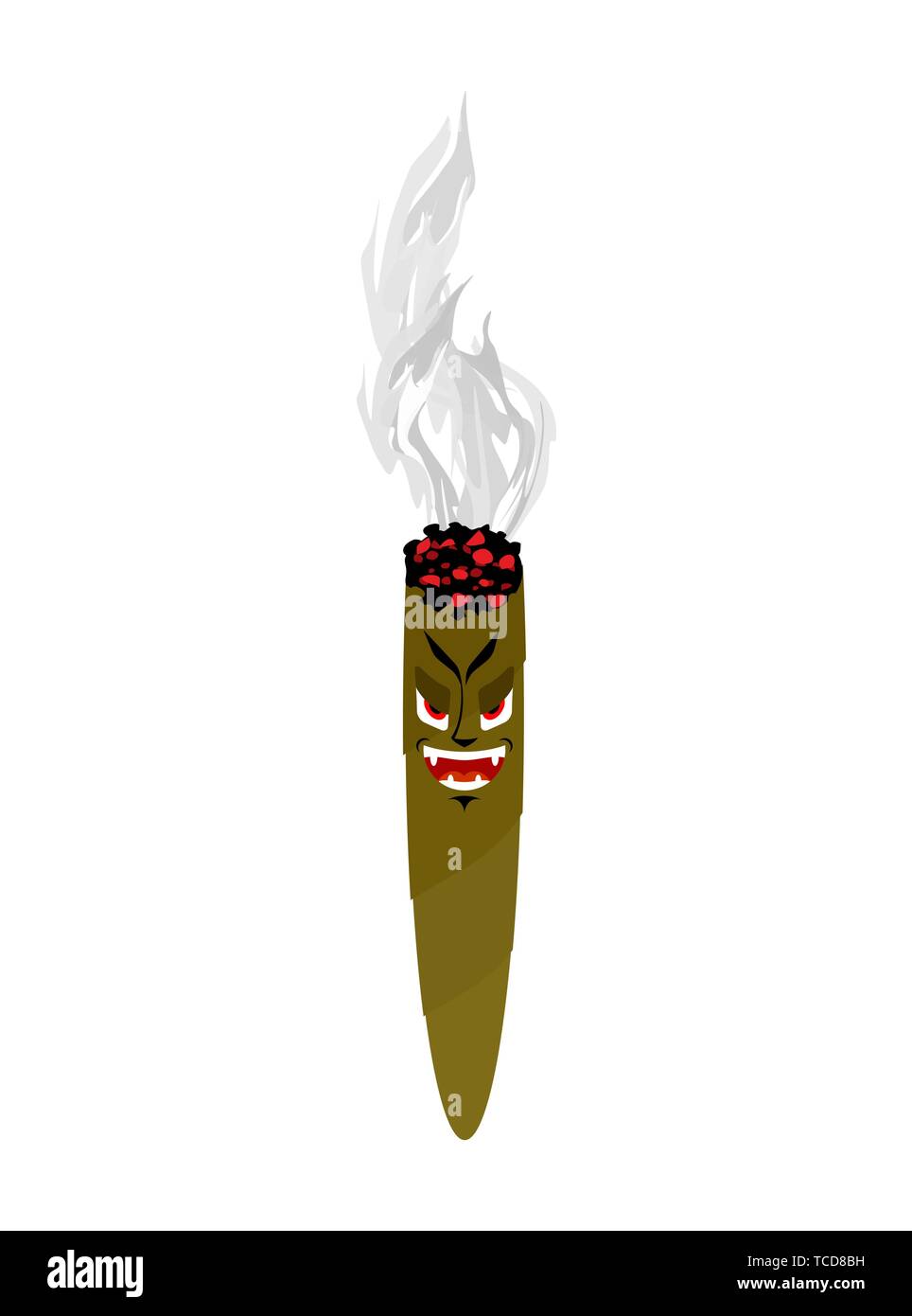 Evil cigar. Scary cigarette. Harm of smoking Stock Vector Image & Art ...