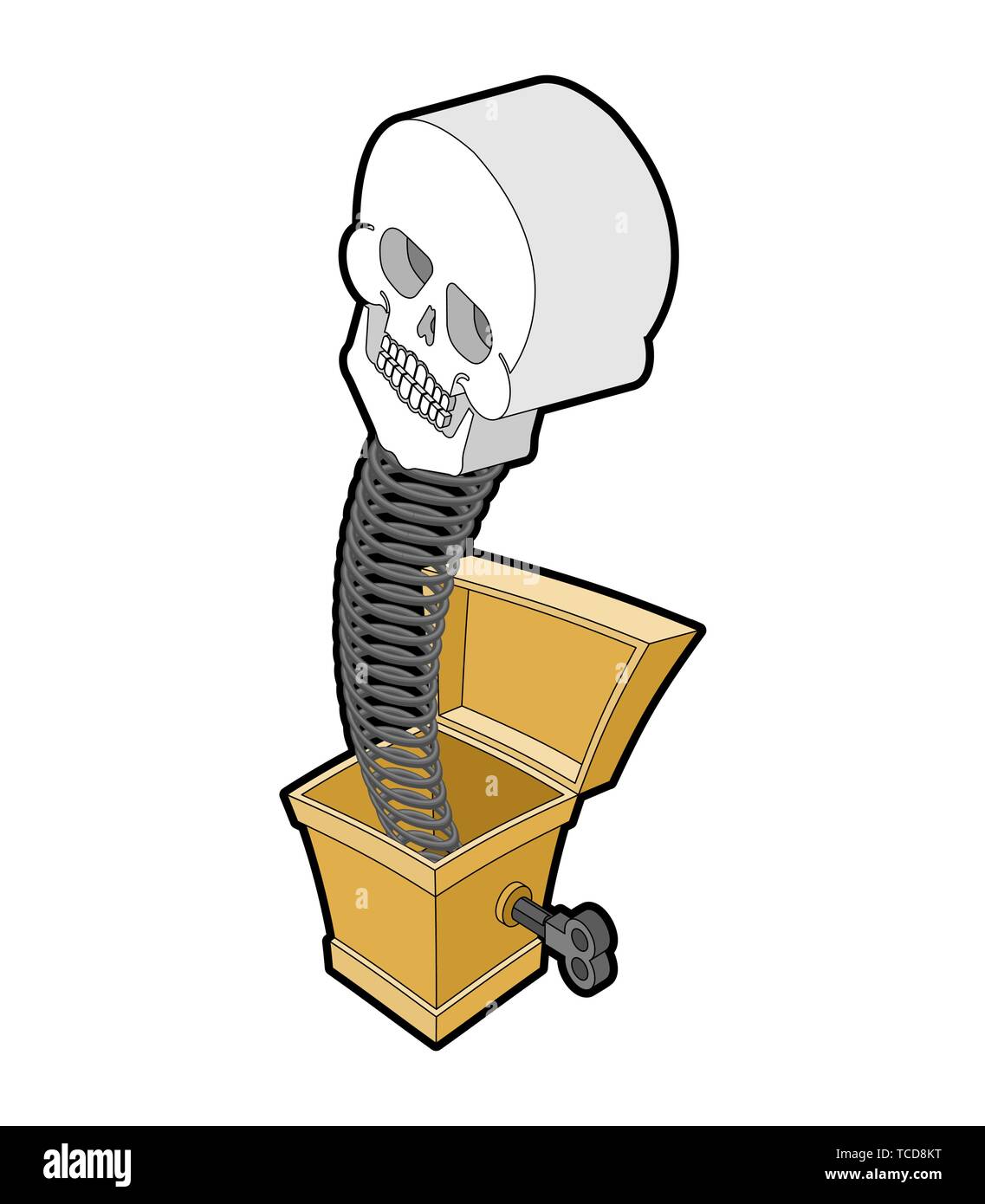 Skull out of prank box. Funny prize skeleton. Toy for Halloween Stock ...