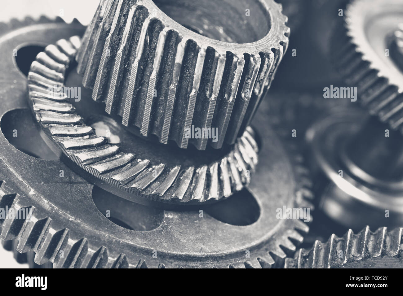 Close-up view of stack of gears Stock Photo - Alamy