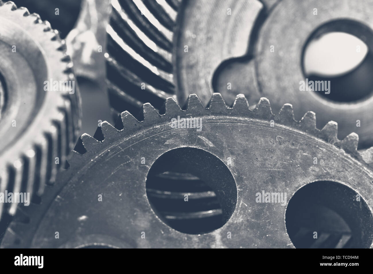 Close-up view of stack of gears Stock Photo - Alamy