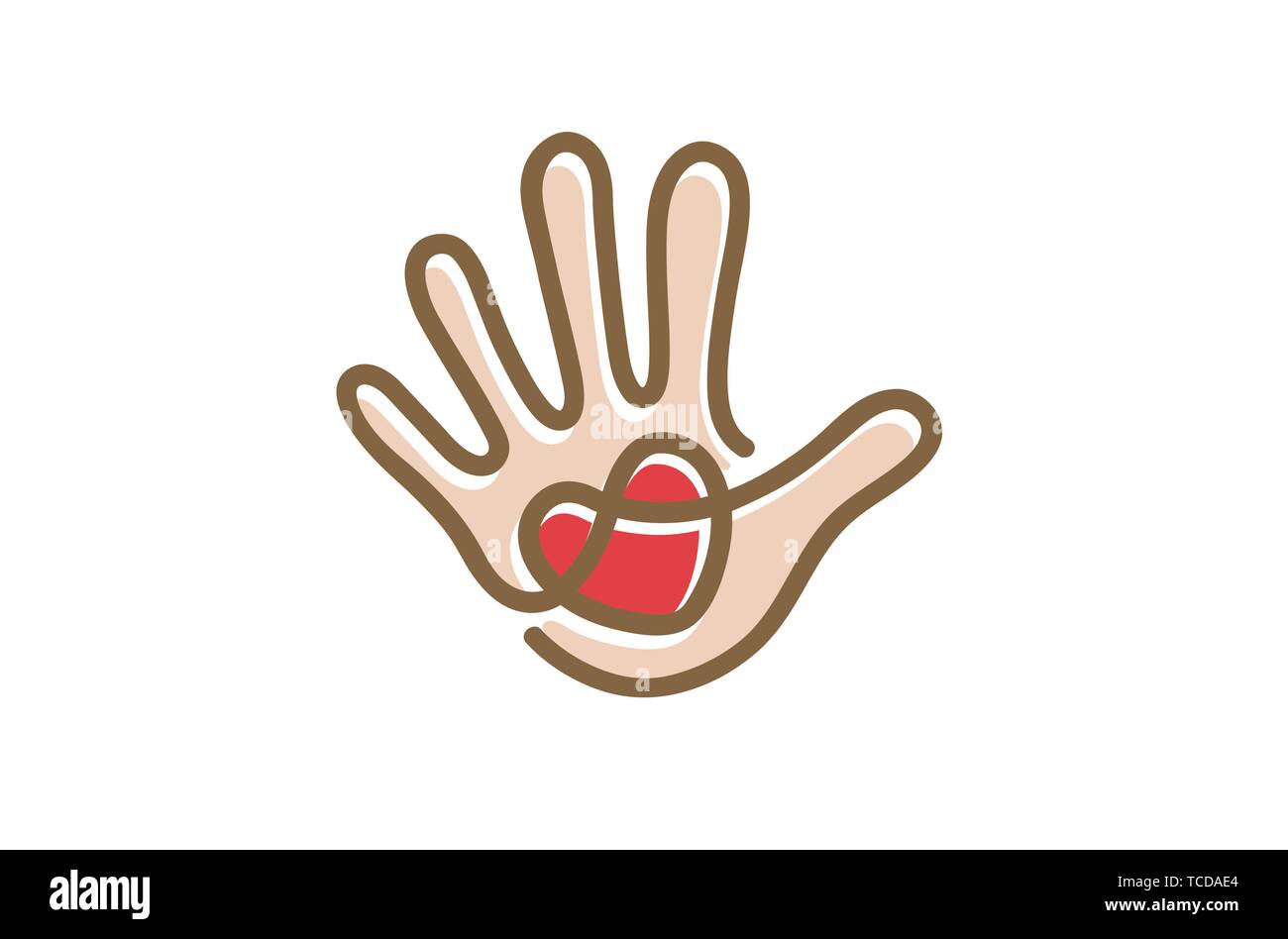 Creative Abstract Human Palm Heart Inside Logo Design Vector Symbol ...