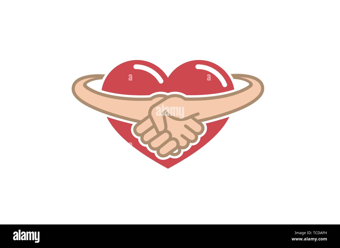 Creative Handshake Heart Inside Logo Symbol Design Illustration Stock ...