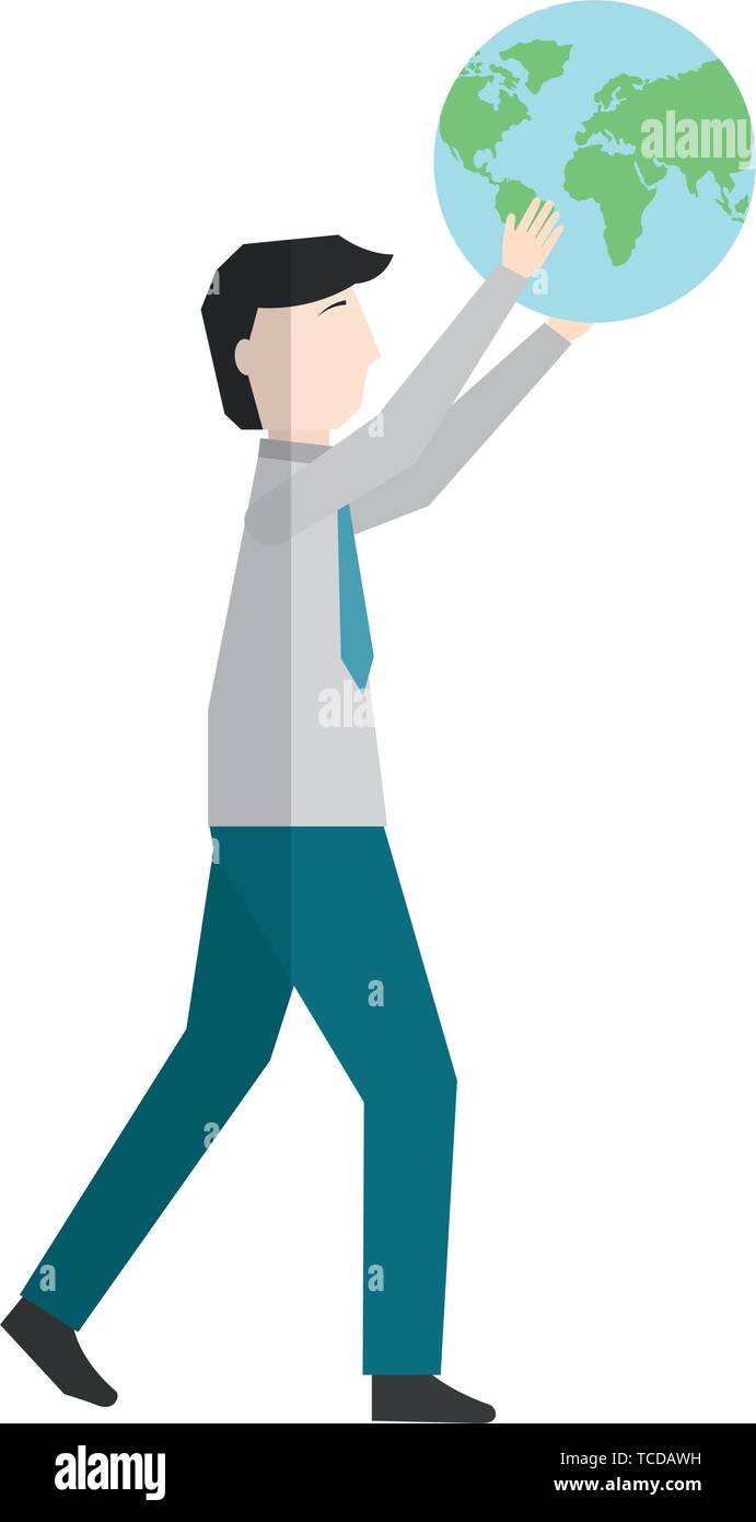 businessman with planet earth avatar character Stock Vector Image & Art ...