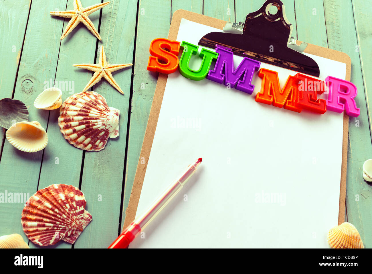 summer background made of seashells and Maritime objects Stock Photo ...