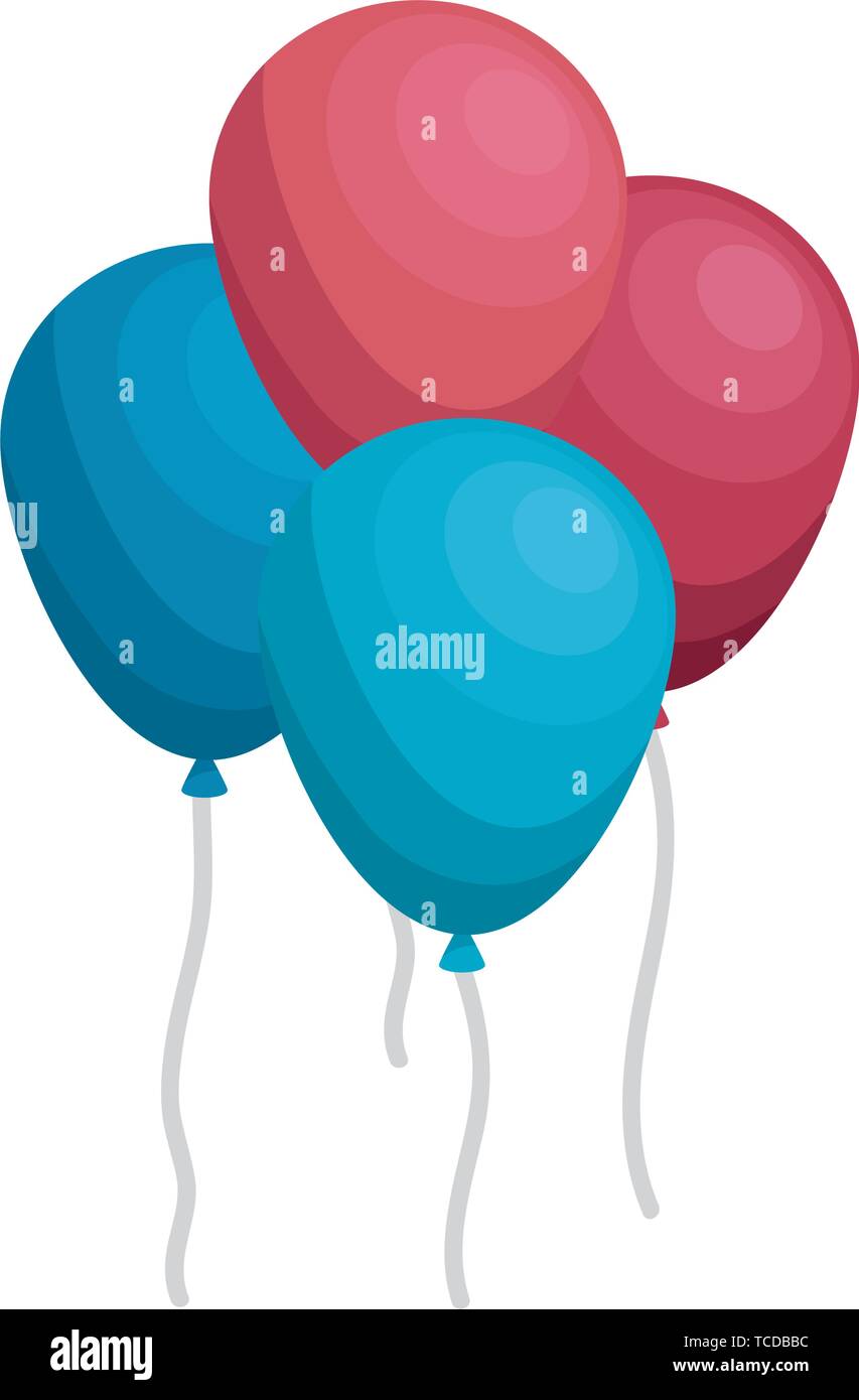 Balloons Helium Floating Isolated Icons Stock Vector Image And Art Alamy
