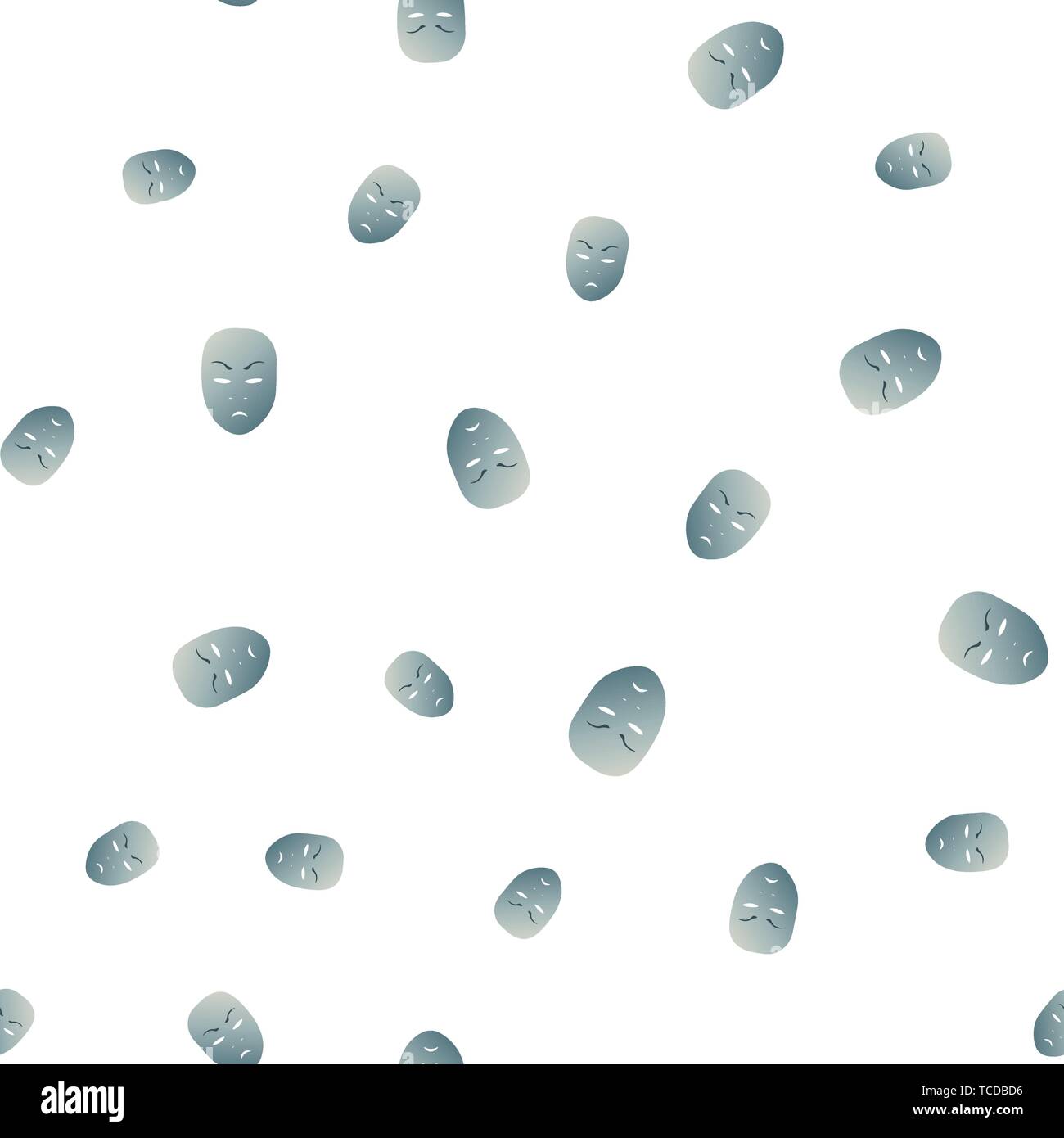 Seamless pattern of theatrical mask with anger emotion. Vector ...