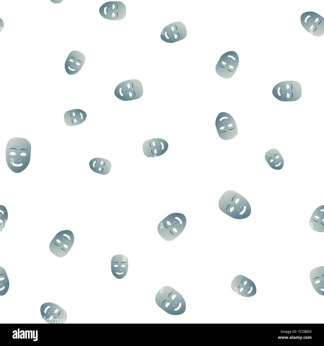 Seamless pattern of theatrical mask with joy emotion. Vector ...