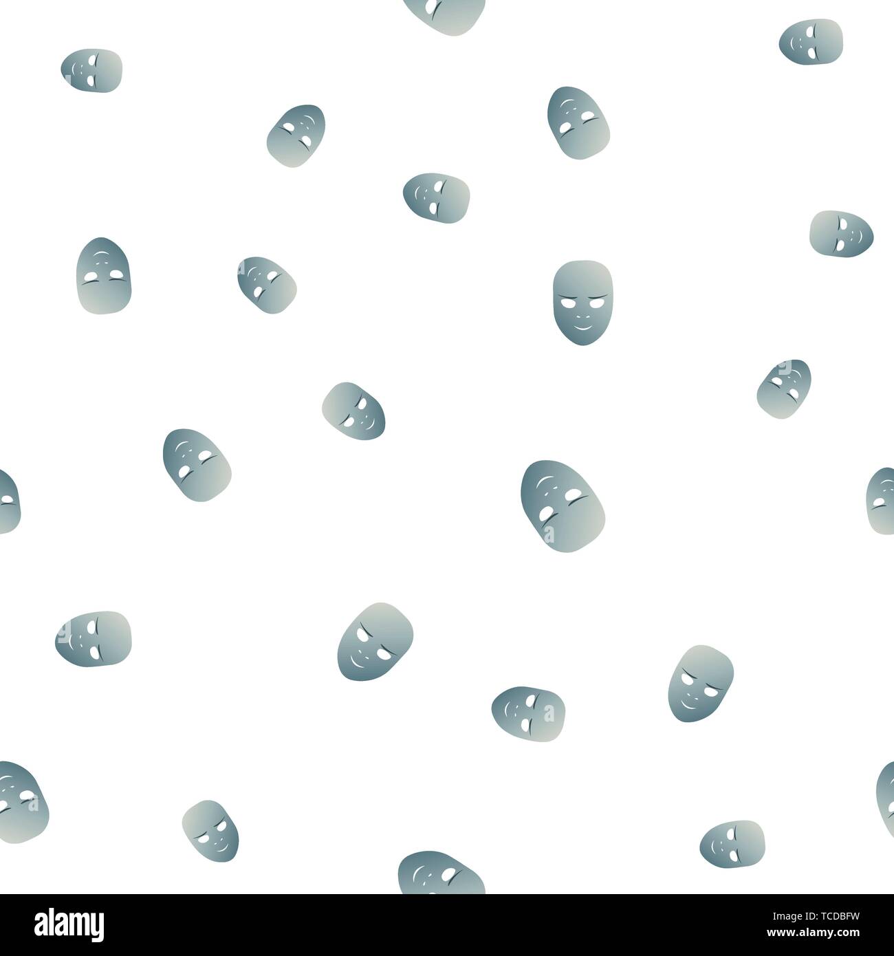 Seamless pattern of theatrical mask with cunning emotion. Vector ...