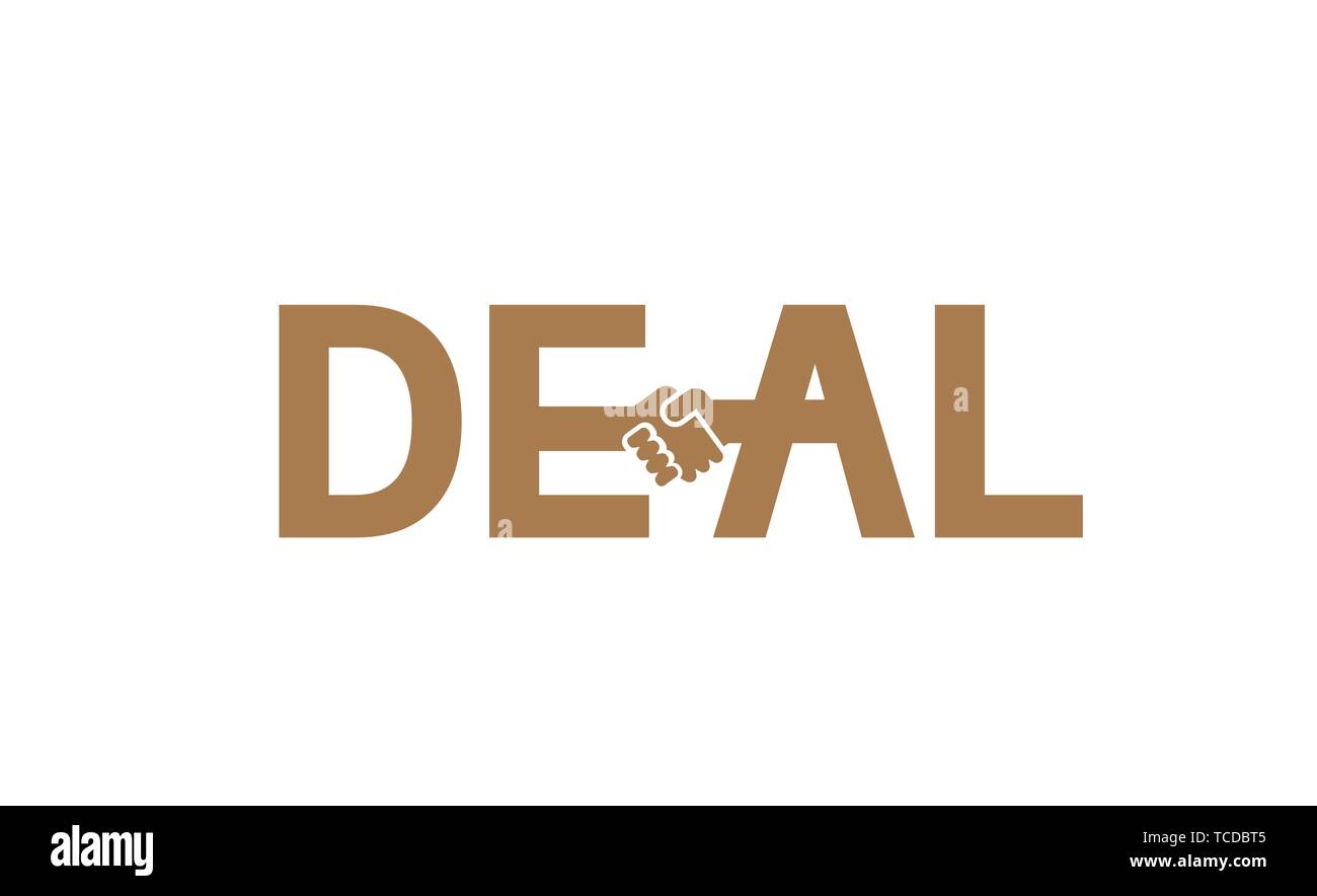 Creative Deal Handshake Typography Letter Logo Design Symbol ...