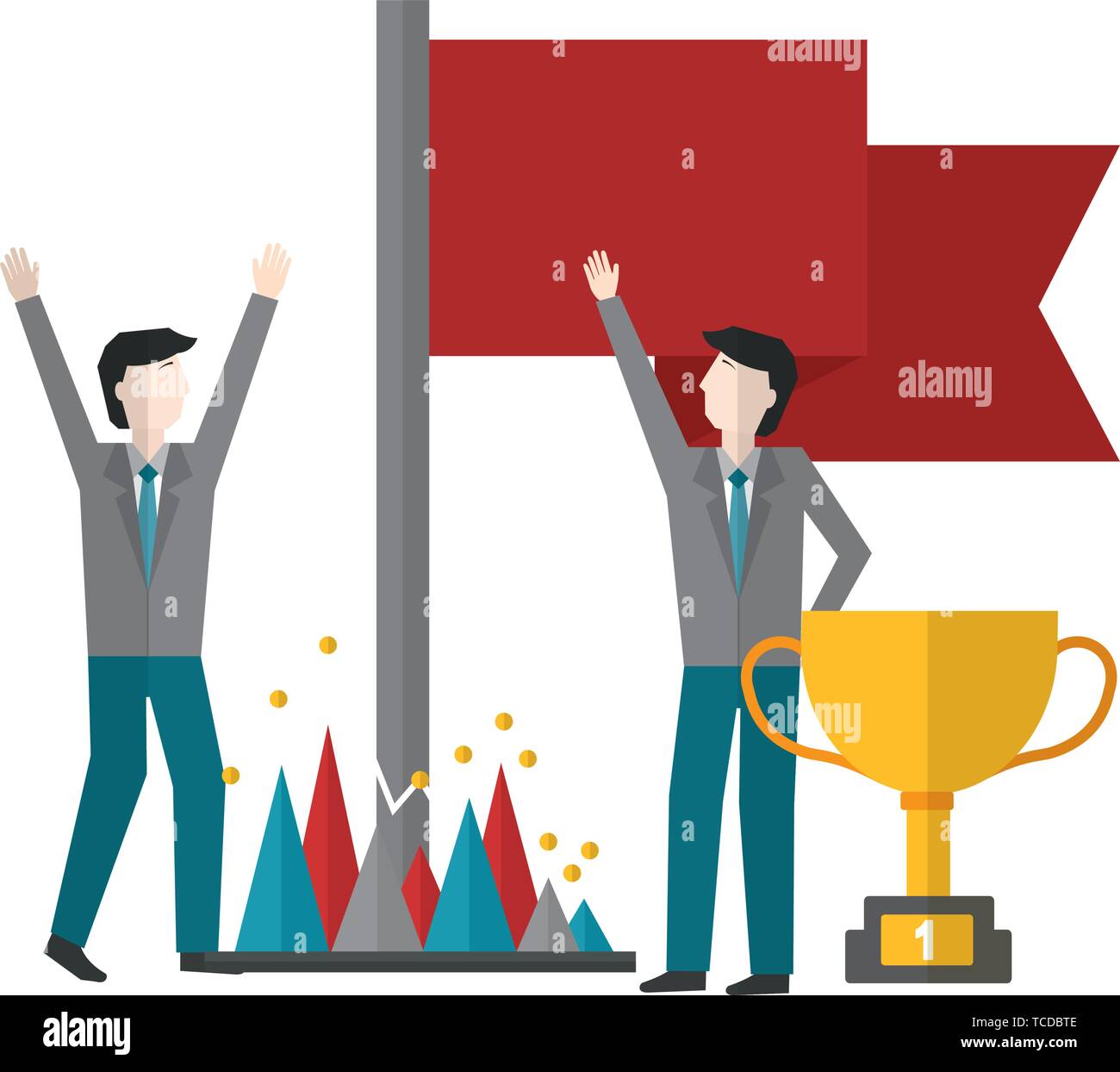 business men success flag trophy Stock Vector Image & Art - Alamy
