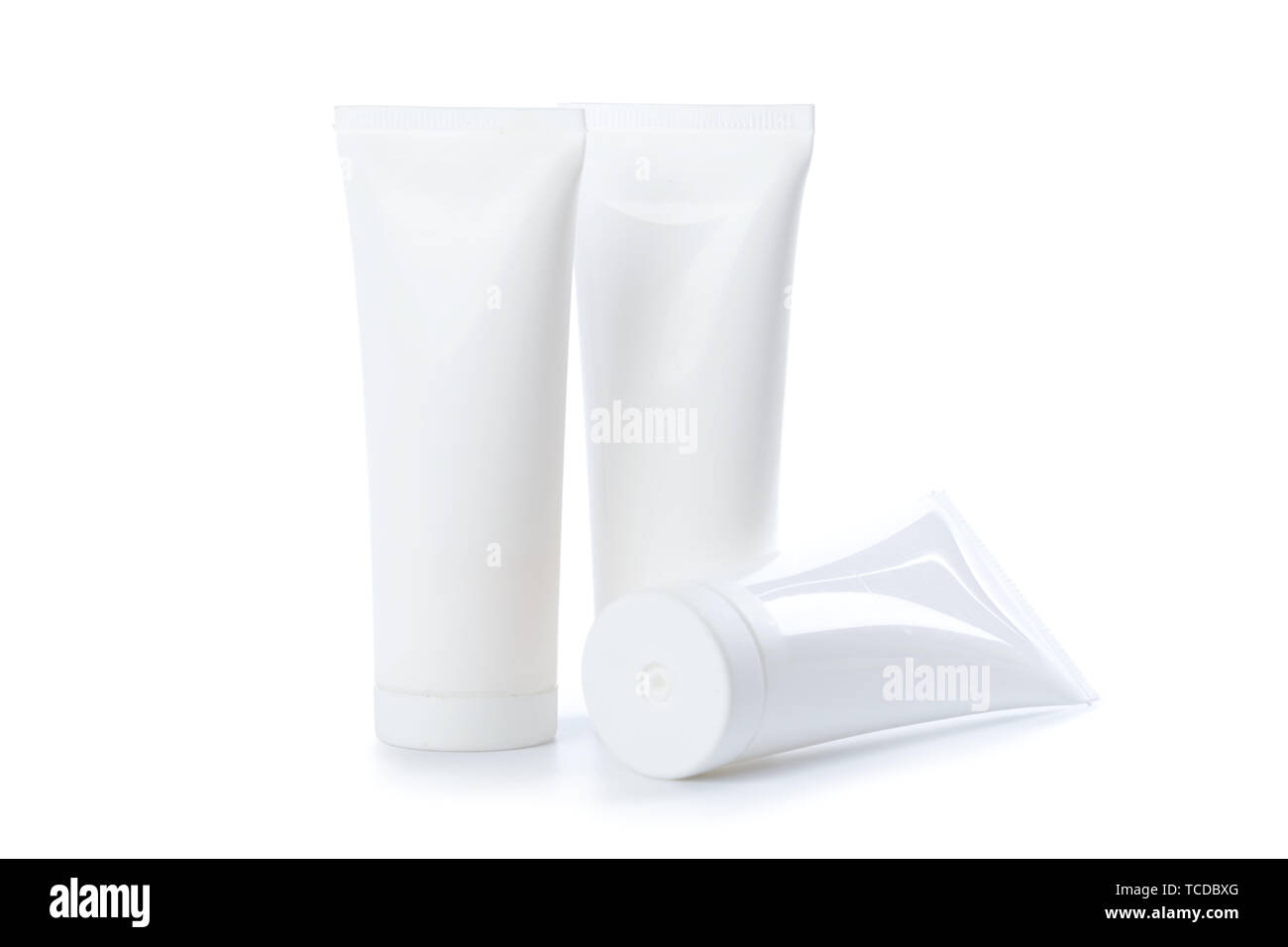 a tubes of cosmetics isolated on white background Stock Photo - Alamy