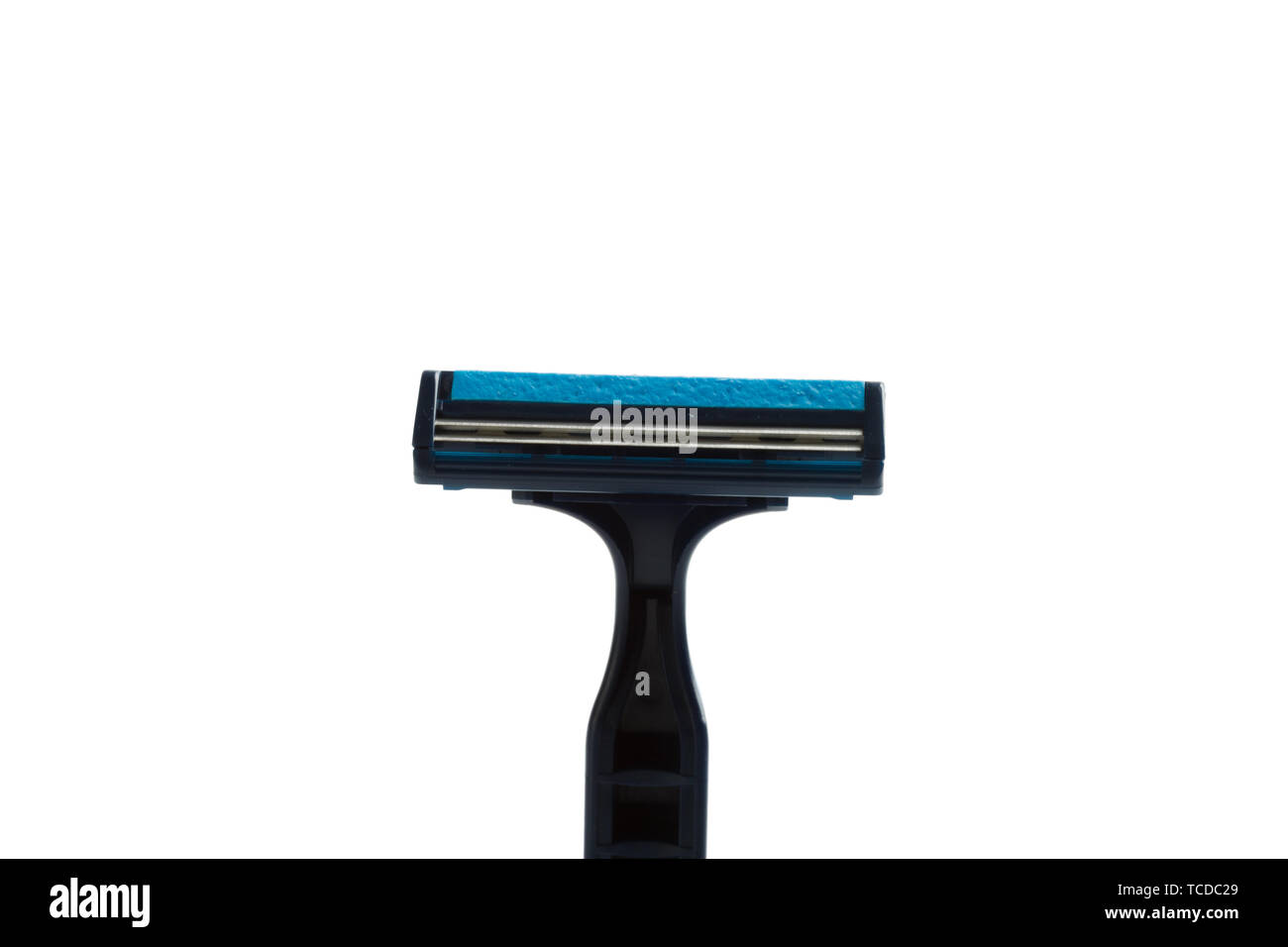 Disposable plastic shaving razor on white background Stock Photo - Alamy