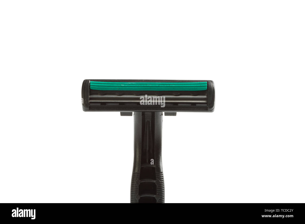 Disposable plastic shaving razor on white background Stock Photo - Alamy