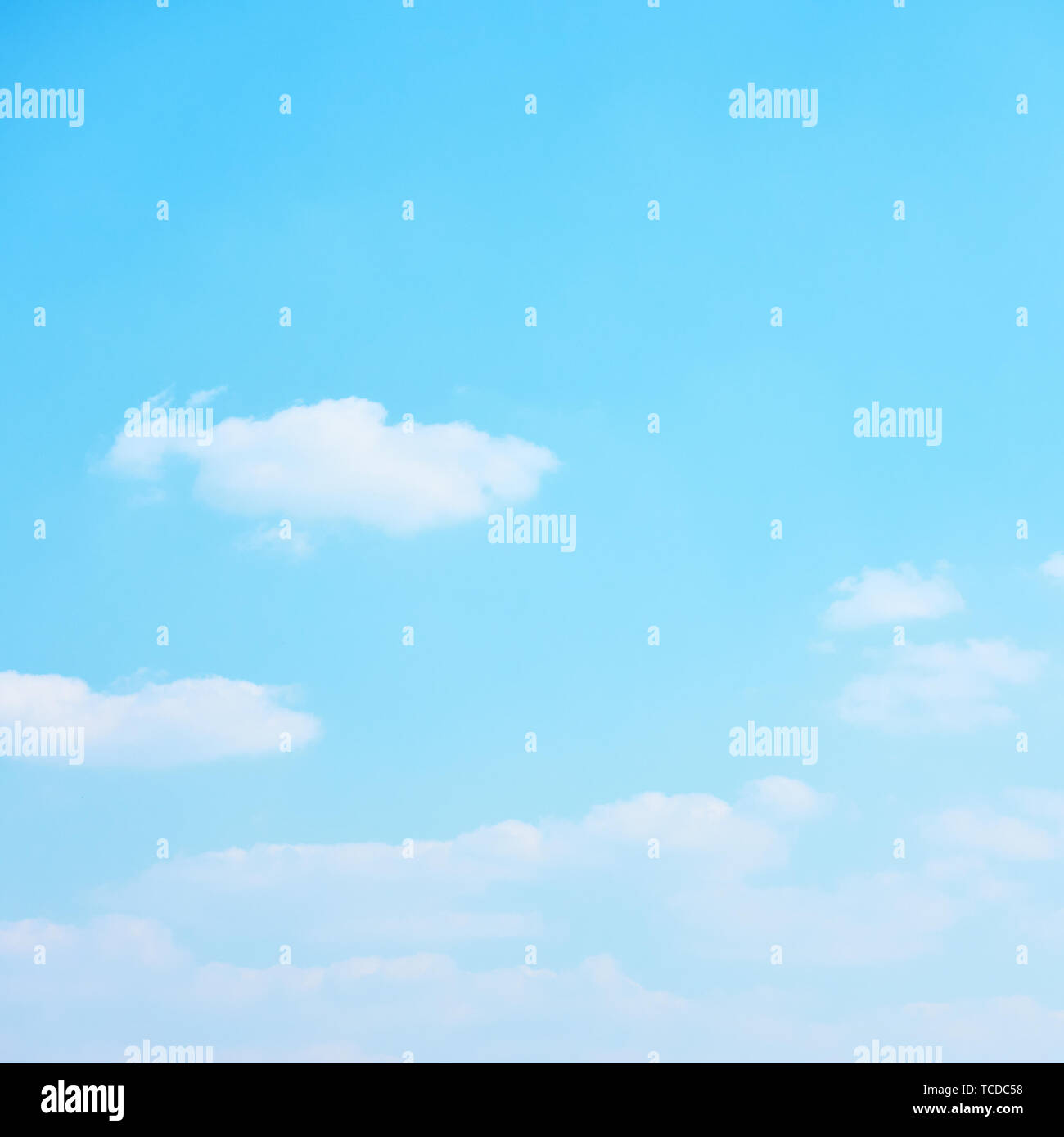 Cyan blue sky with clouds - pastel color background with largre space ...