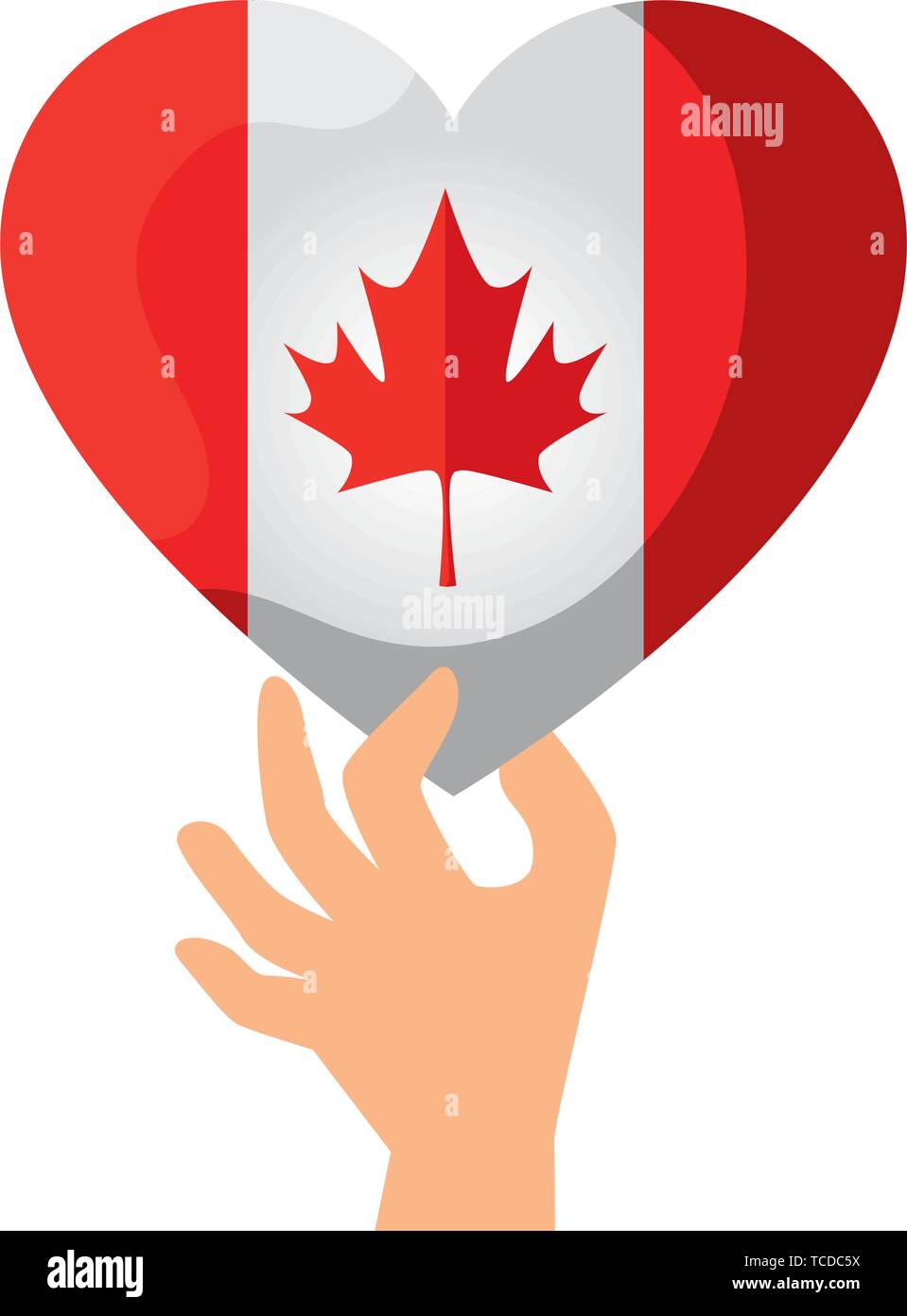 hand lifting canadian flag with heart shape Stock Vector Image & Art ...