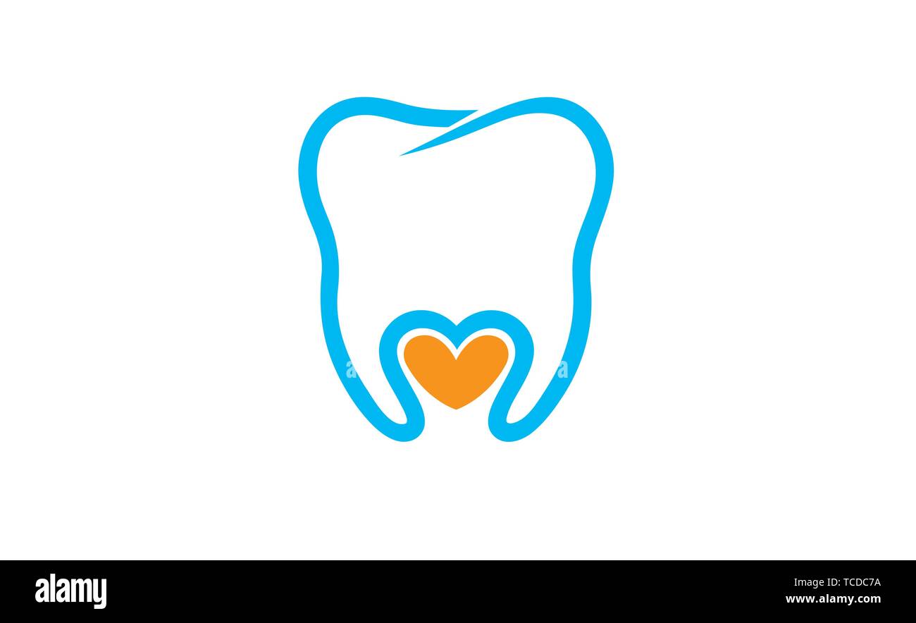 Creative Teeth Heart Inside Vector Logo Design Symbol Icon Stock Vector ...