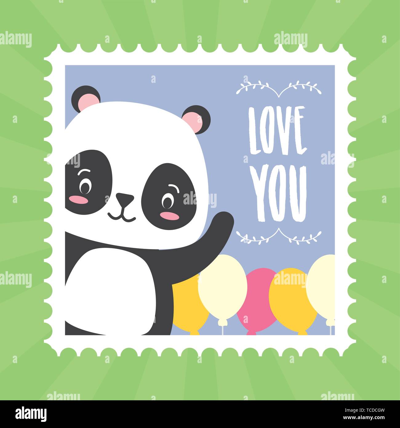 cute animal mail stamp Stock Vector Image & Art - Alamy