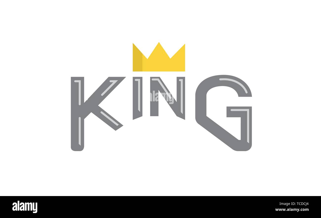 King Typography Gold Crown Text Logo Design Symbol Icon Stock Vector ...