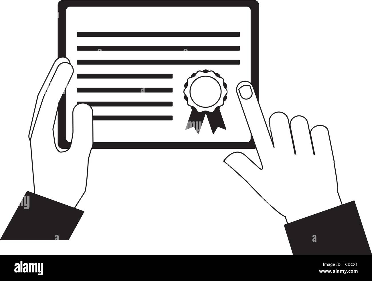 hands holding graduation certificate diploma Stock Vector Image & Art ...