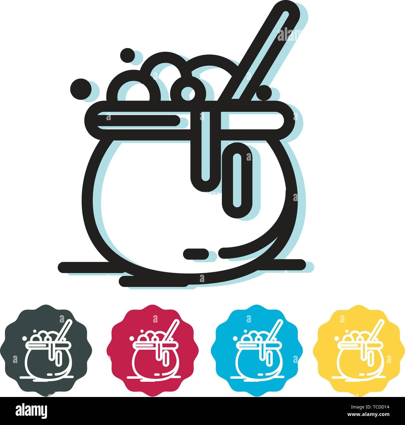 Traditional Curd Making process in Clay Pot Icon stock illustration ...