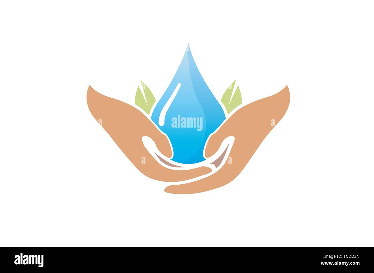 Water Care Hands Holding Drop Logo Design Symbol icon Stock Vector ...