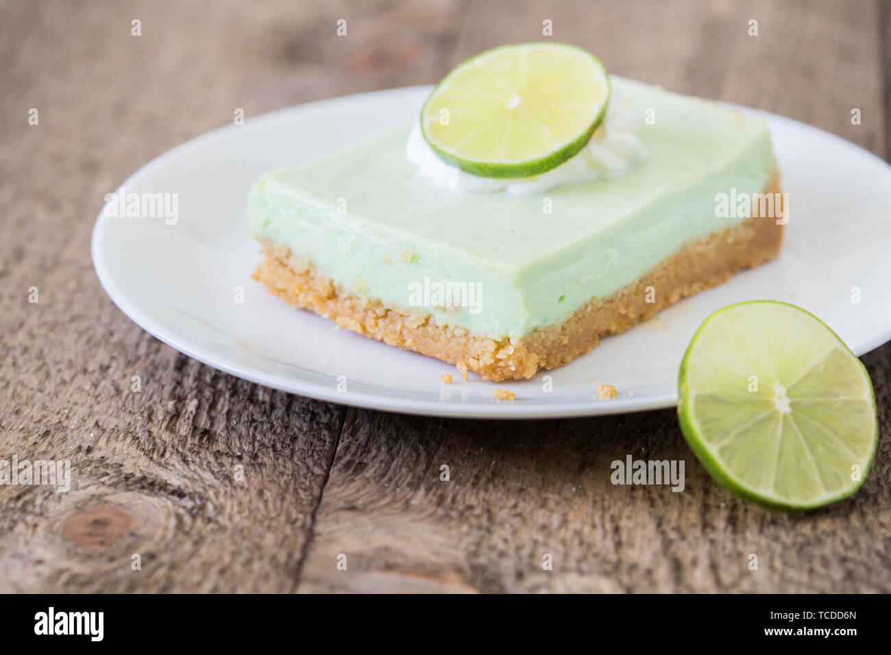Key lime pie square slice Stock Photo - Alamy