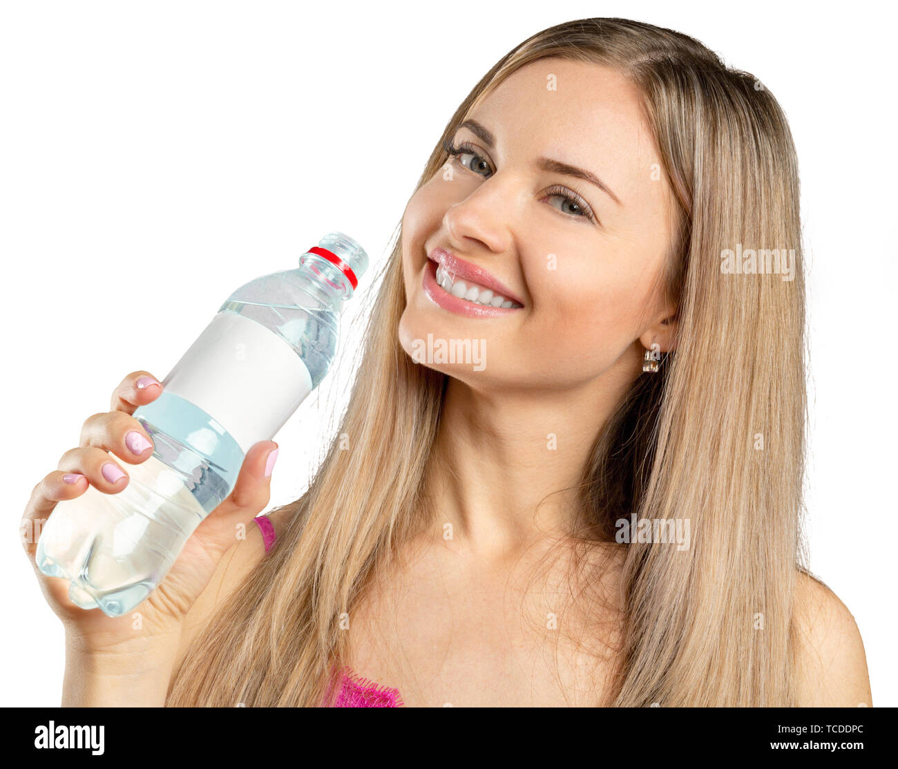 Beautiful woman with bottle of water Stock Photo - Alamy