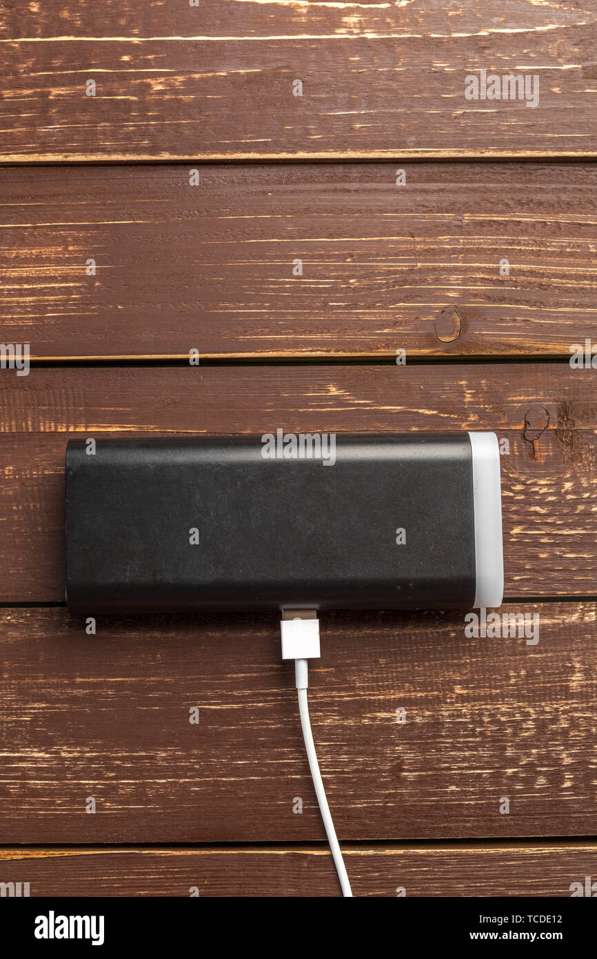 powerful external battery with USB wire Stock Photo - Alamy
