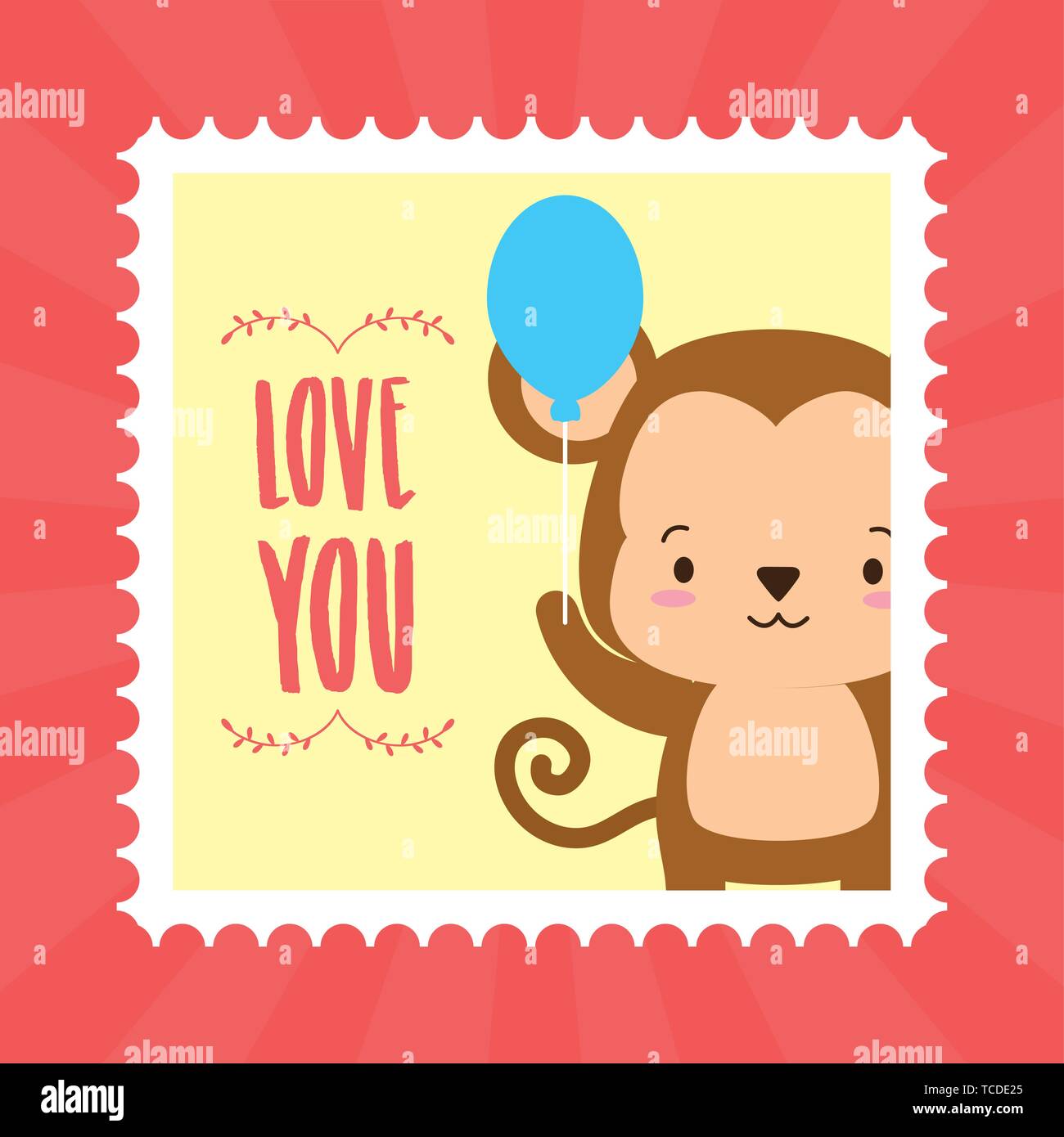 cute animal mail stamp Stock Vector Image & Art - Alamy