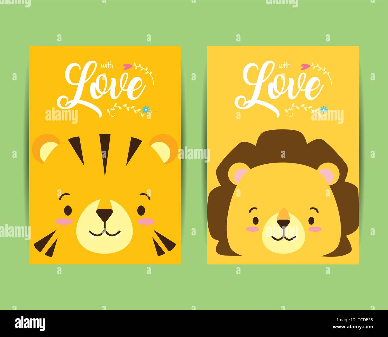 cute animals love Stock Vector Image & Art - Alamy