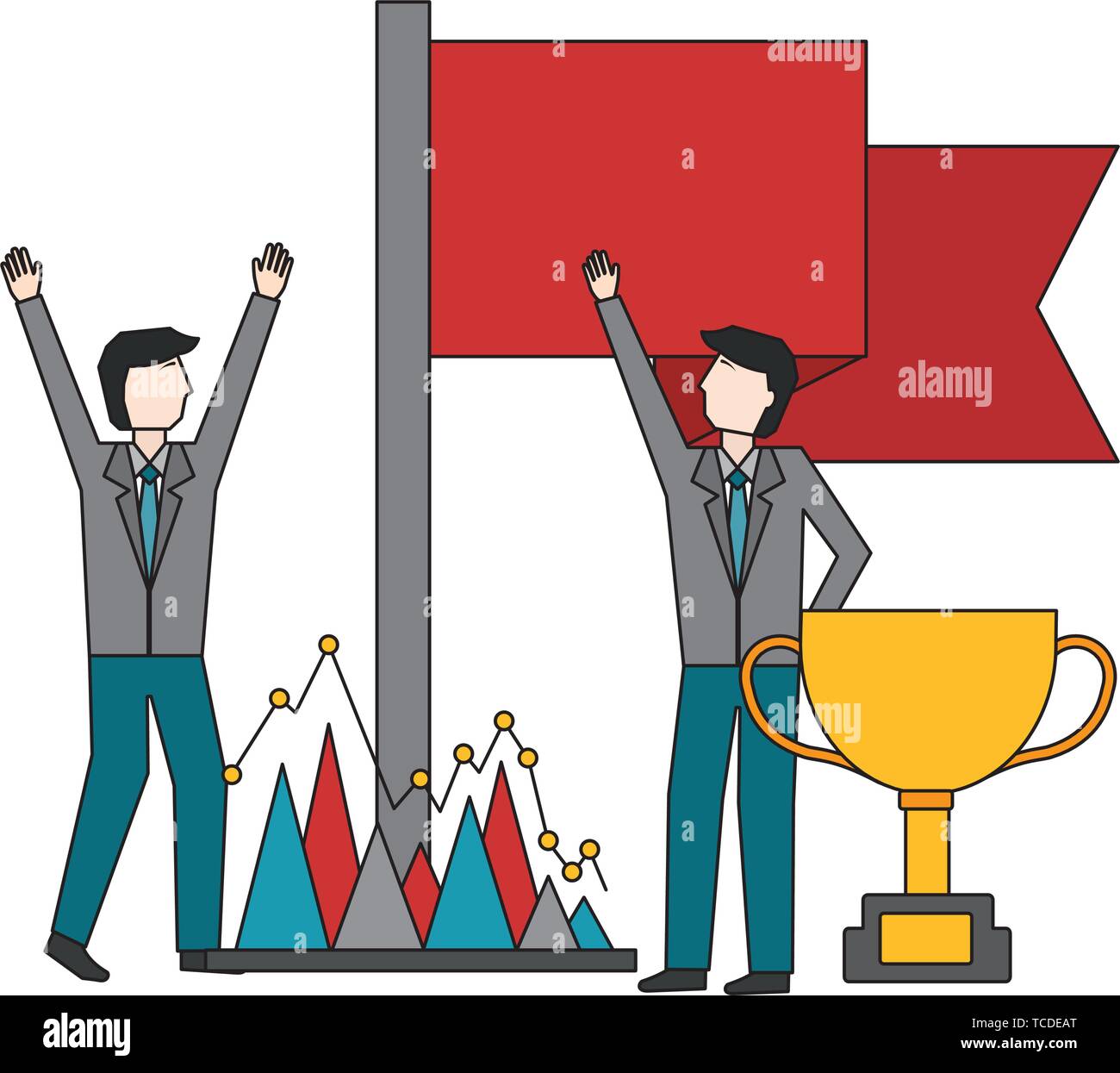 business men success flag trophy Stock Vector Image & Art - Alamy