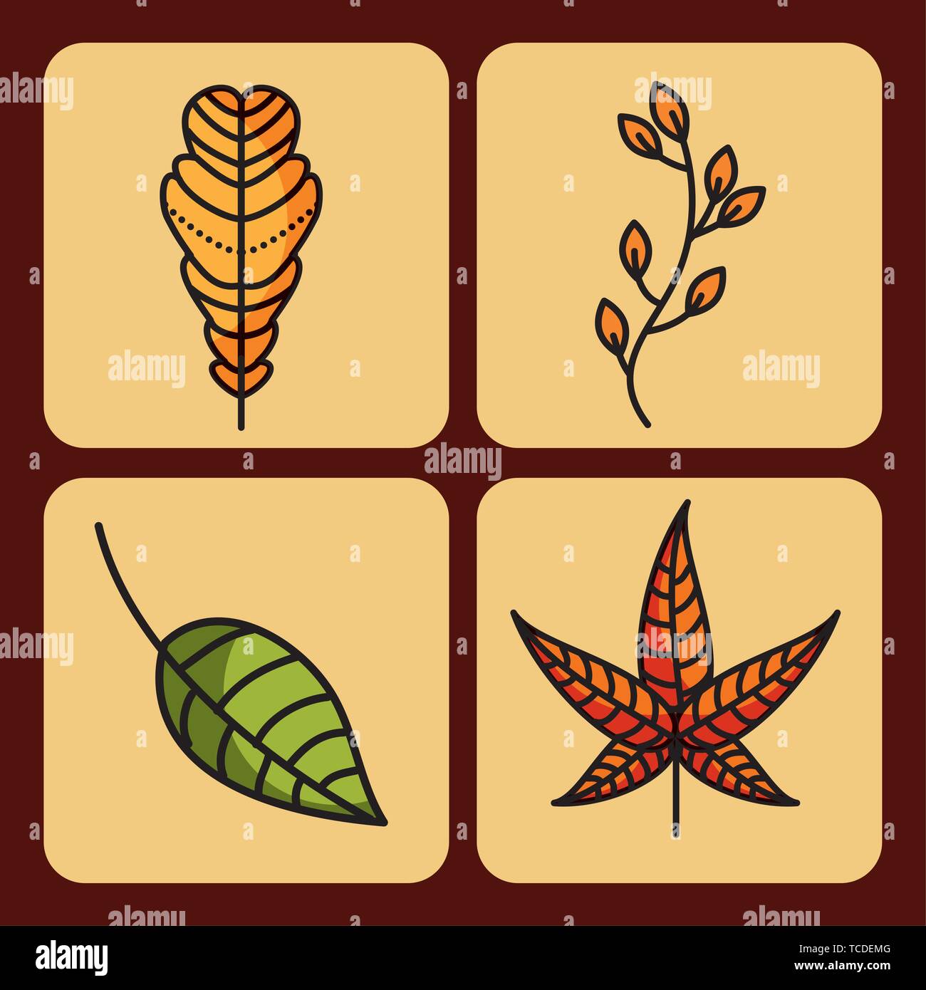 autumn season set icons natural design Stock Vector Image & Art - Alamy