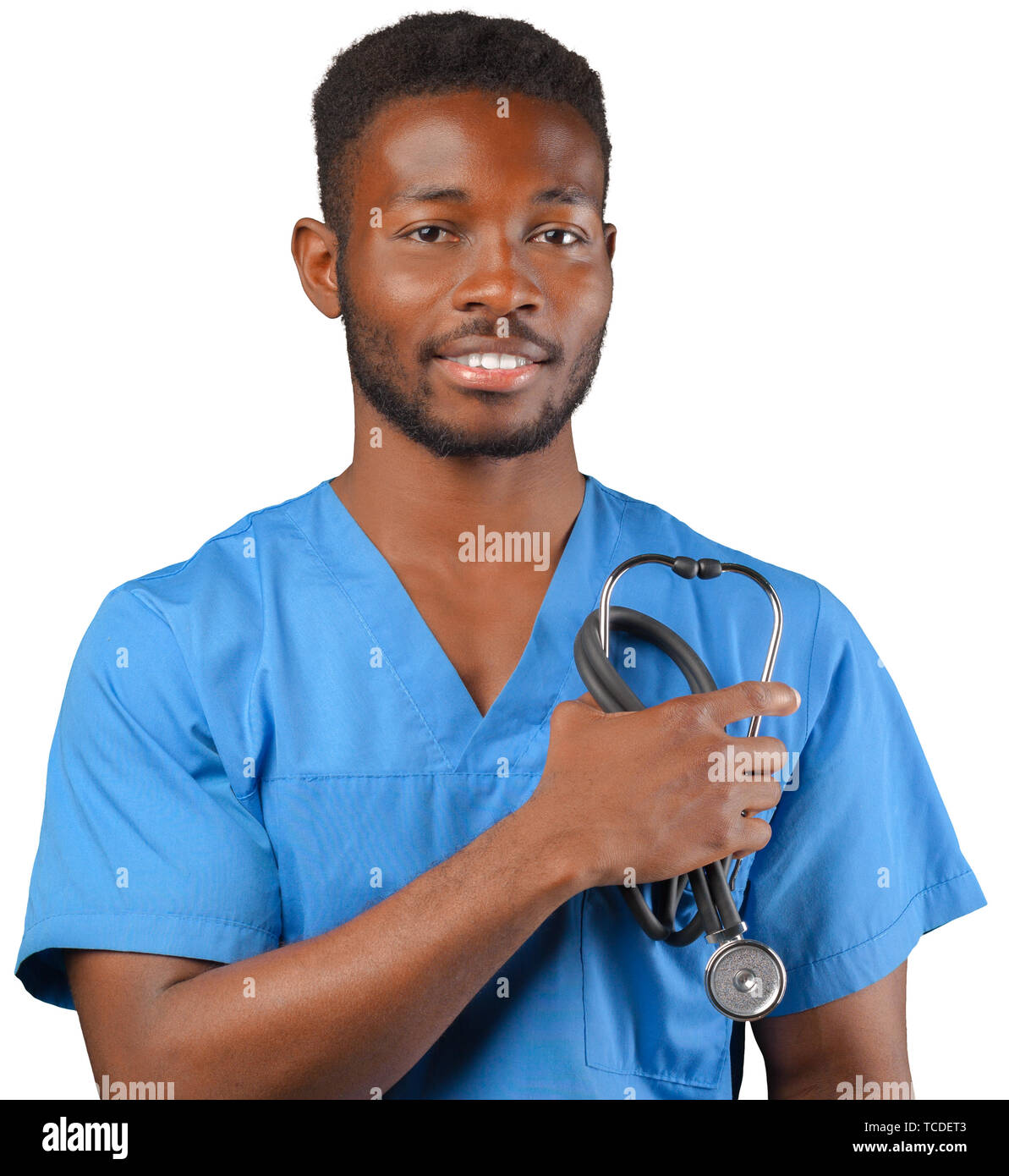 African Medical doctor man isolated on white background Stock Photo - Alamy