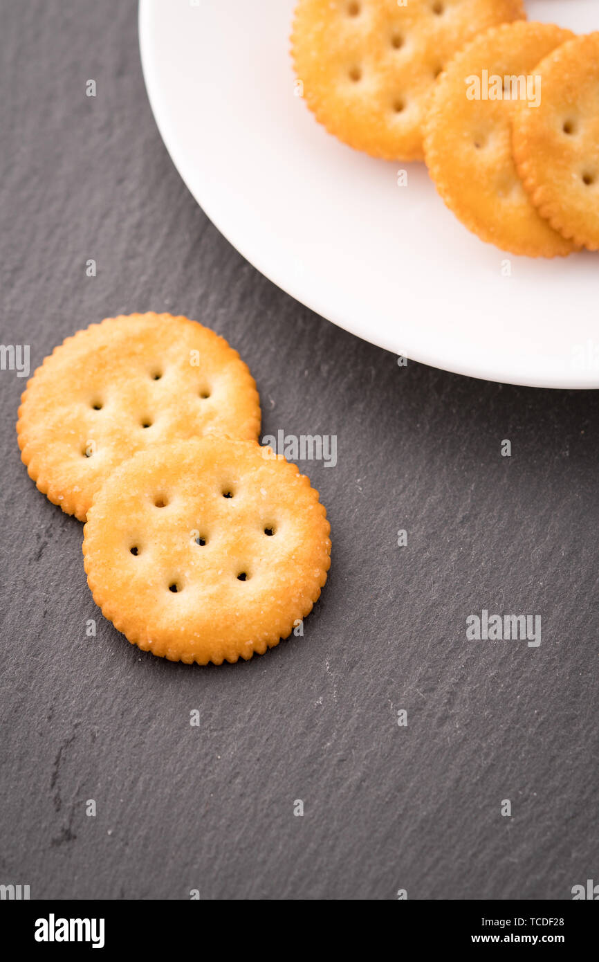 pile of round crackers Stock Photo - Alamy