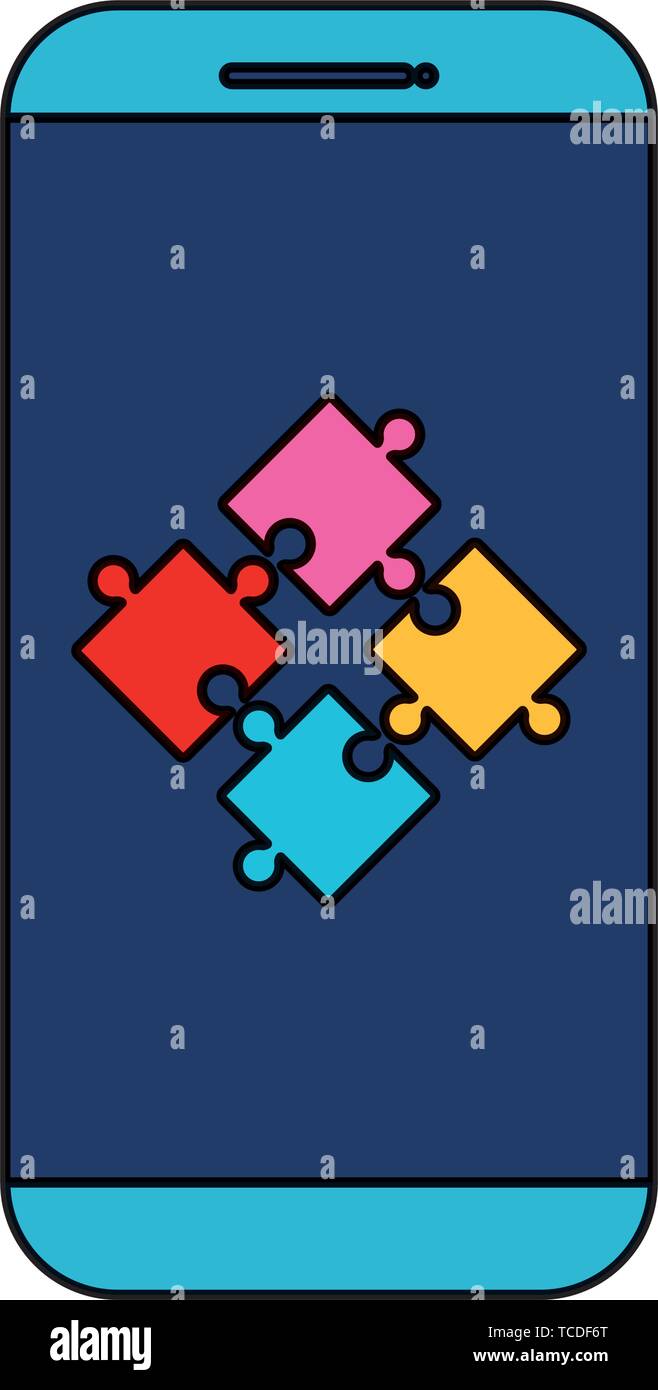 smartphone with puzzle game pieces solution Stock Vector Image & Art ...