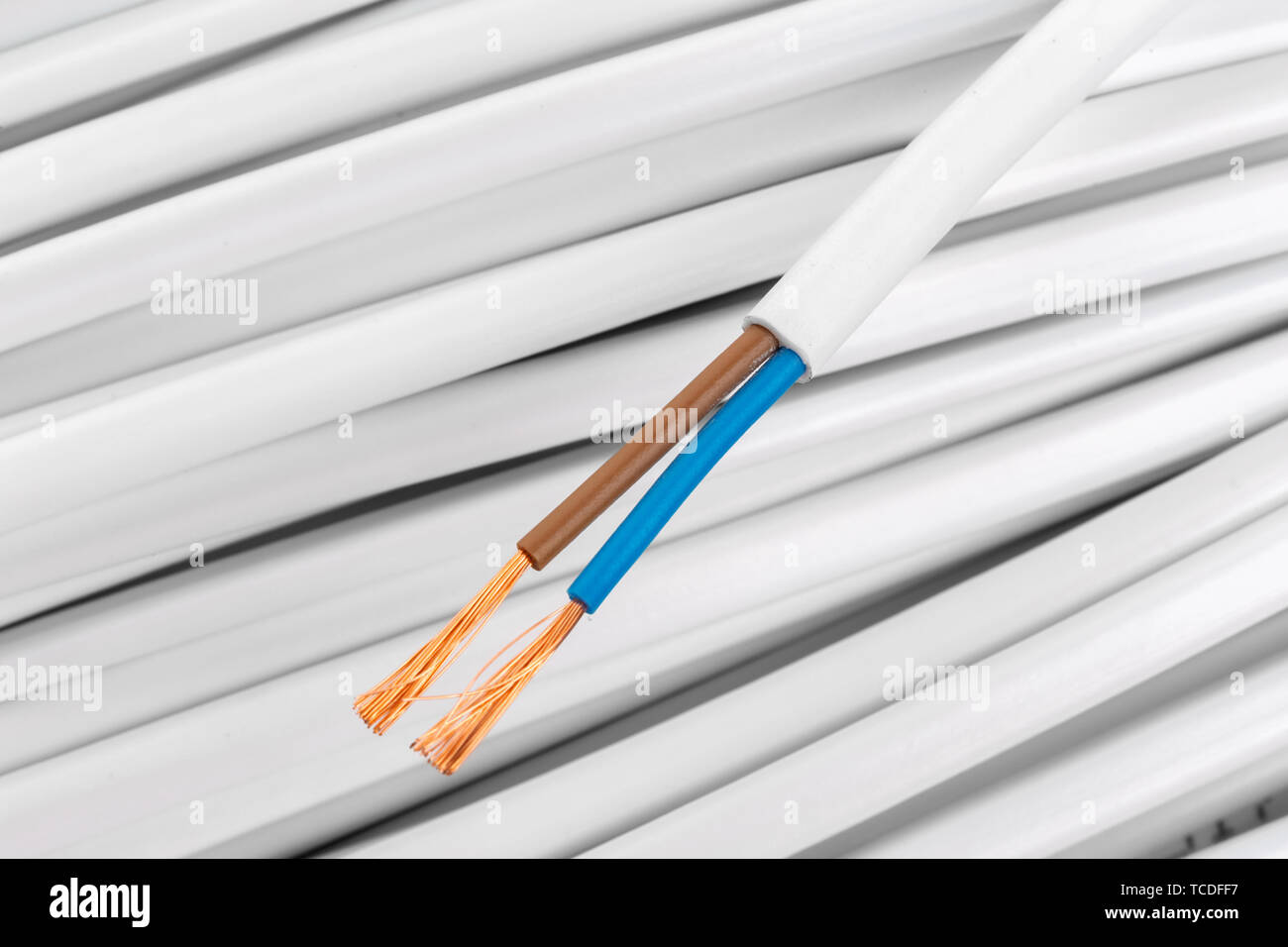 Electric cables closeup Stock Photo - Alamy