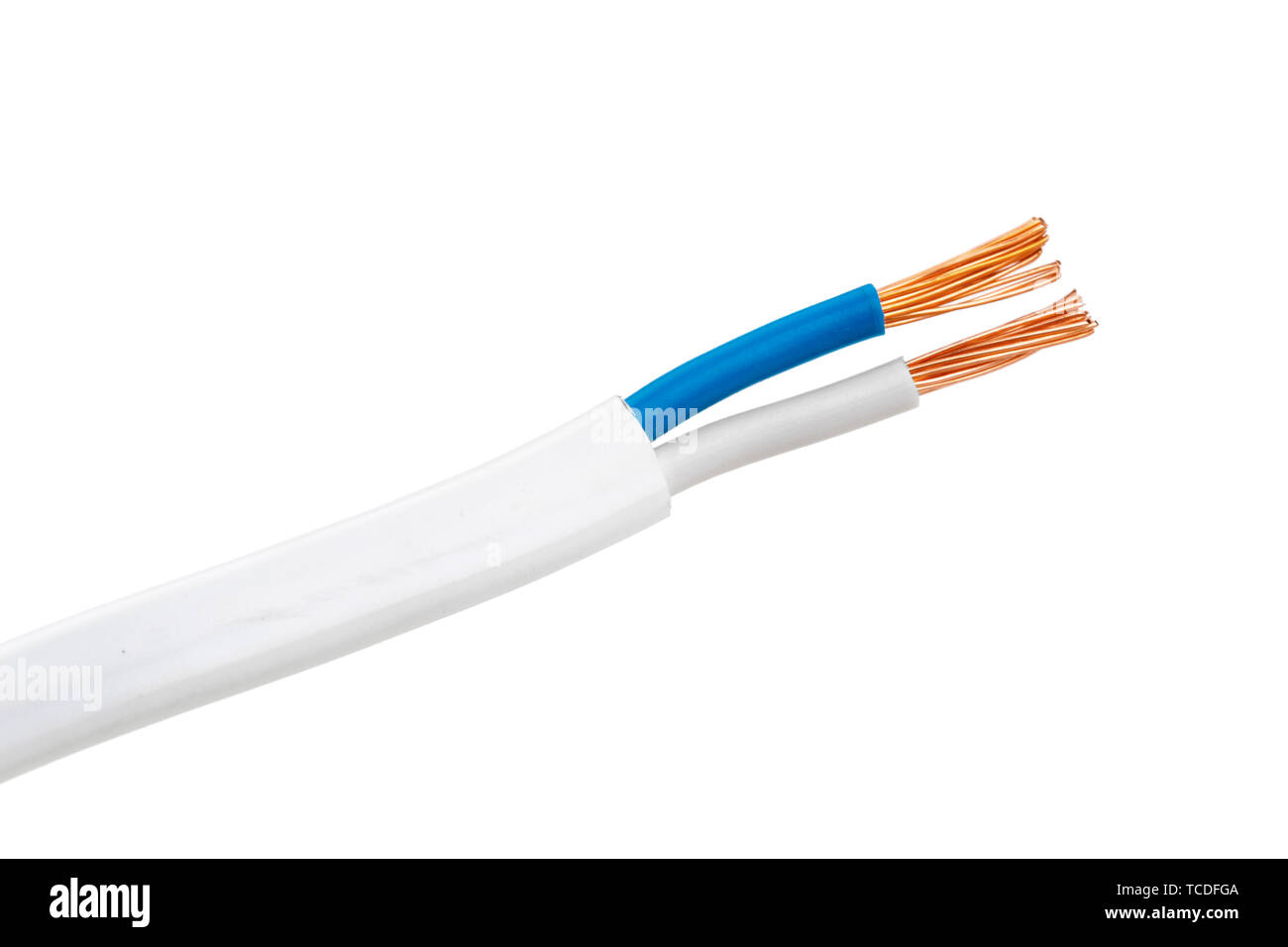 Electric screened cable with many wires isolated on white Stock Photo ...