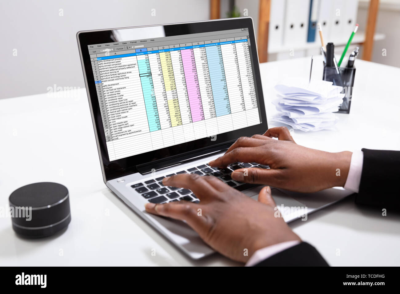 Close up data in spreadsheet hi-res stock photography and images - Alamy