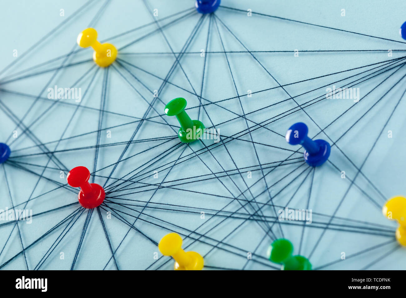 Network with pins Stock Photo - Alamy