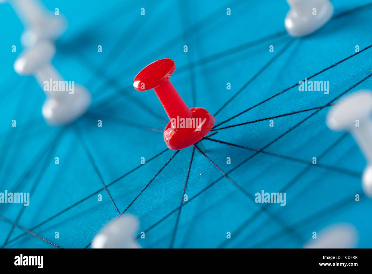 Network with pins Stock Photo - Alamy