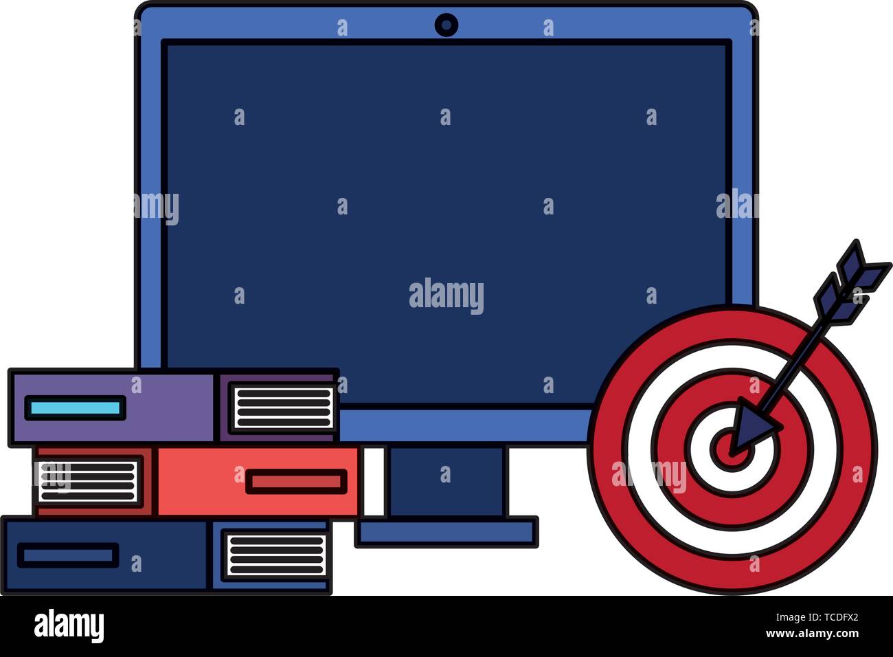 Computer target success books hi-res stock photography and images - Alamy