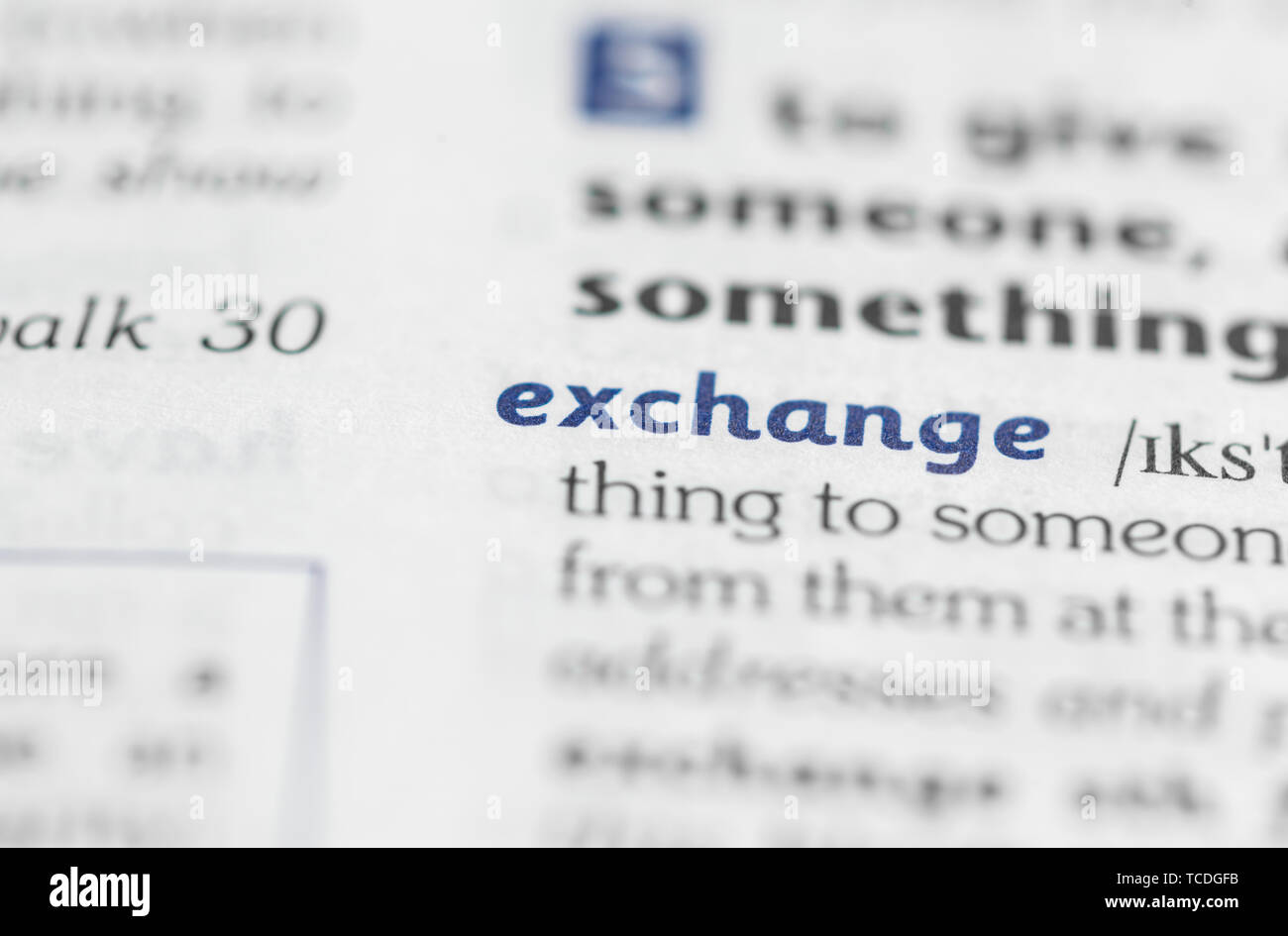 Dictionary definition of word Stock Photo - Alamy