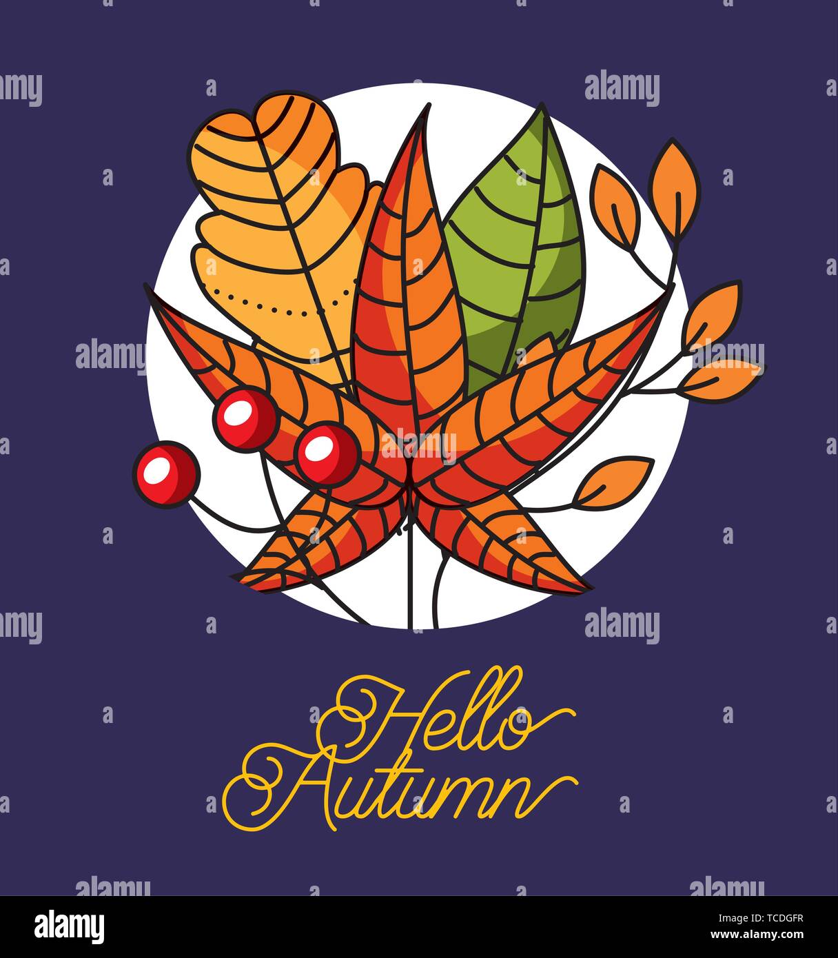 hello autumn season greeting card Stock Vector Image & Art - Alamy