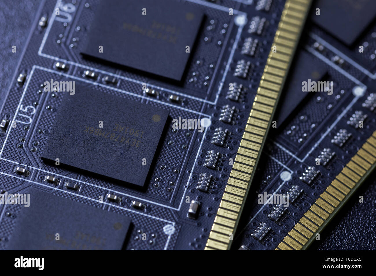 black pc memory universal dark cloesup background with selective focus ...