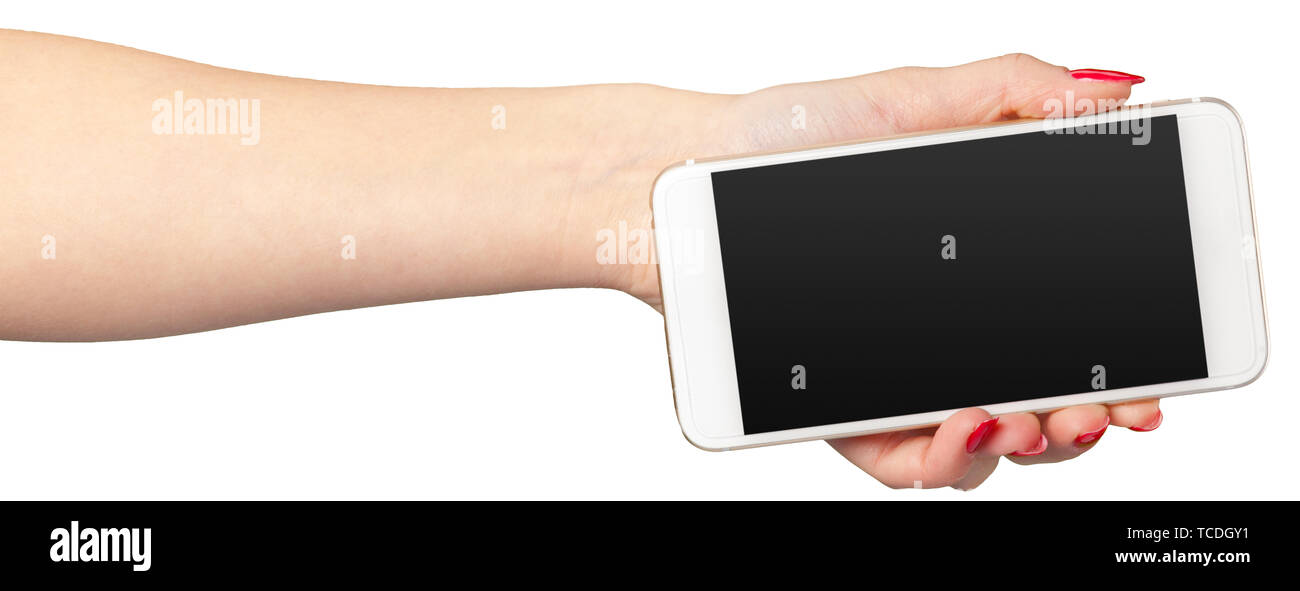 Smart Phone on Hand Isolated Stock Photo - Alamy